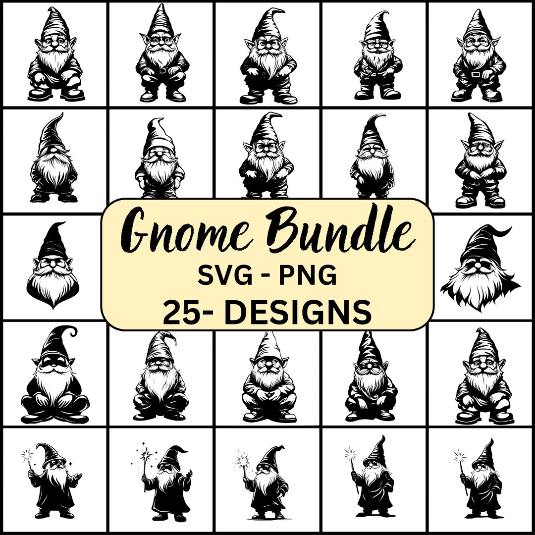 Gnome Svg, Gnome Svg Bundle, Gnome Silhouette, Gnome Svg Png, Gnome ...
