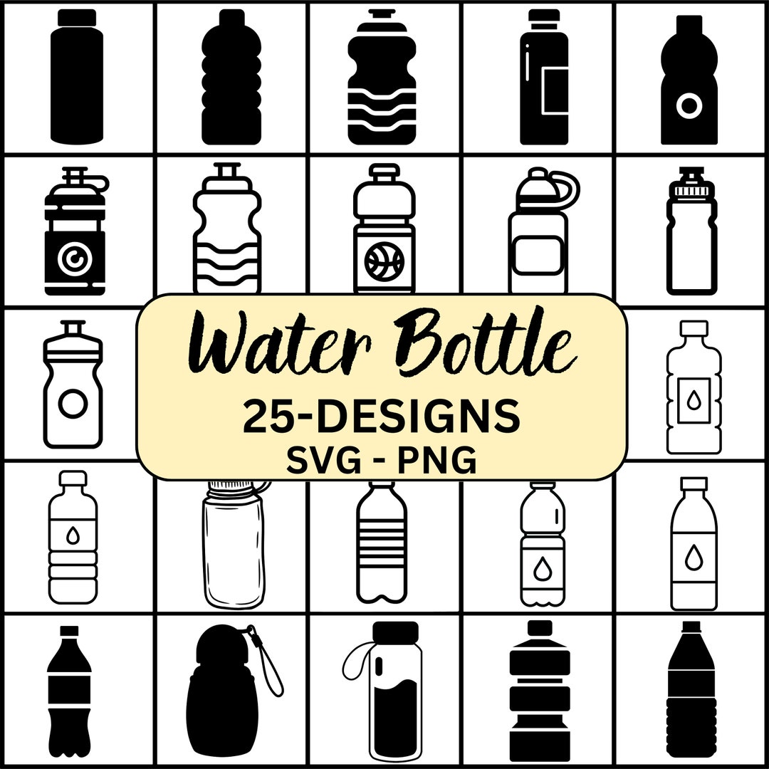 Water Bottle Svg, Water Bottle Svg Bundle, Water Bottle Silhouette ...