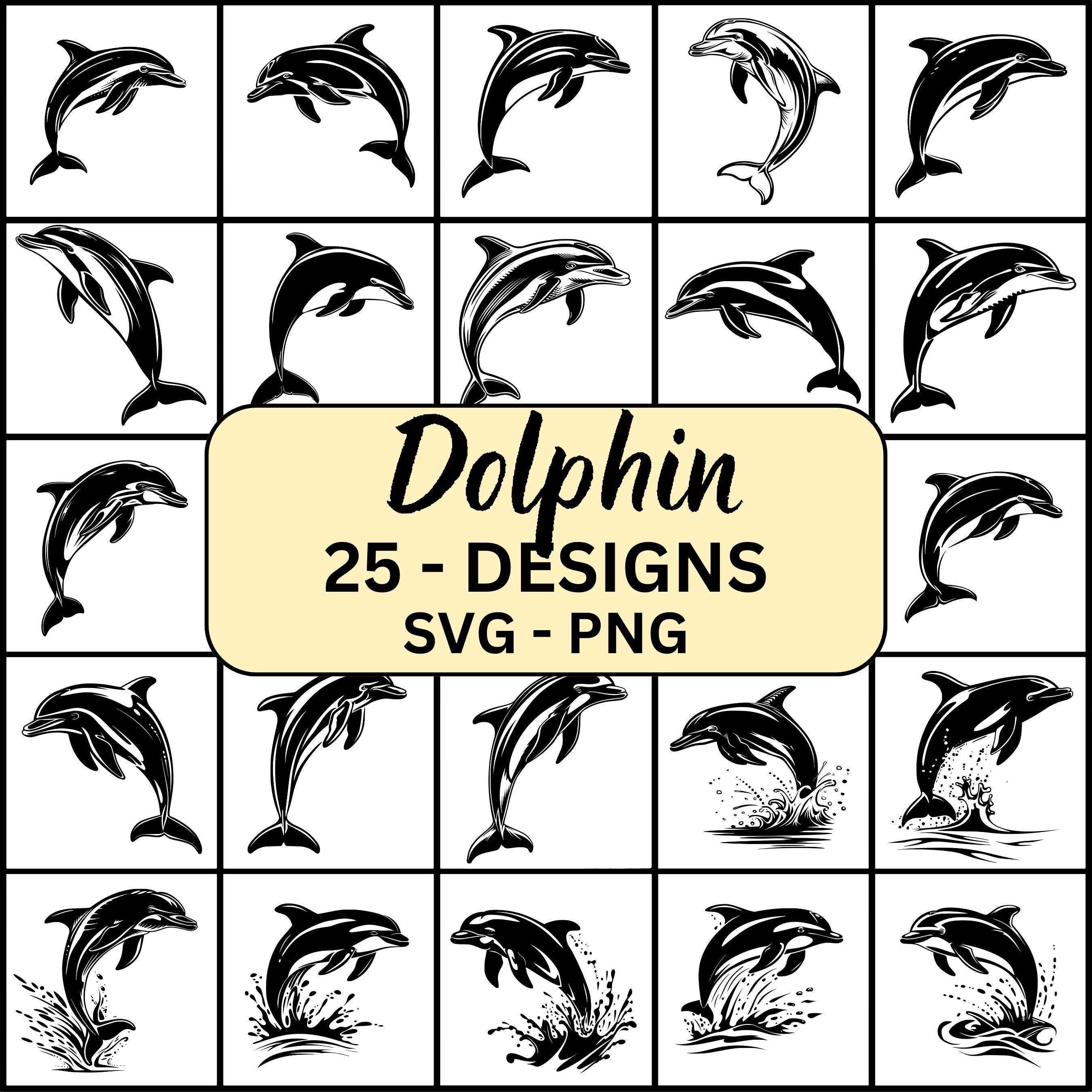 Dolphin Svg, Dolphin Svg Bundle, Dolphin Silhouette, Dolphin Vector ...