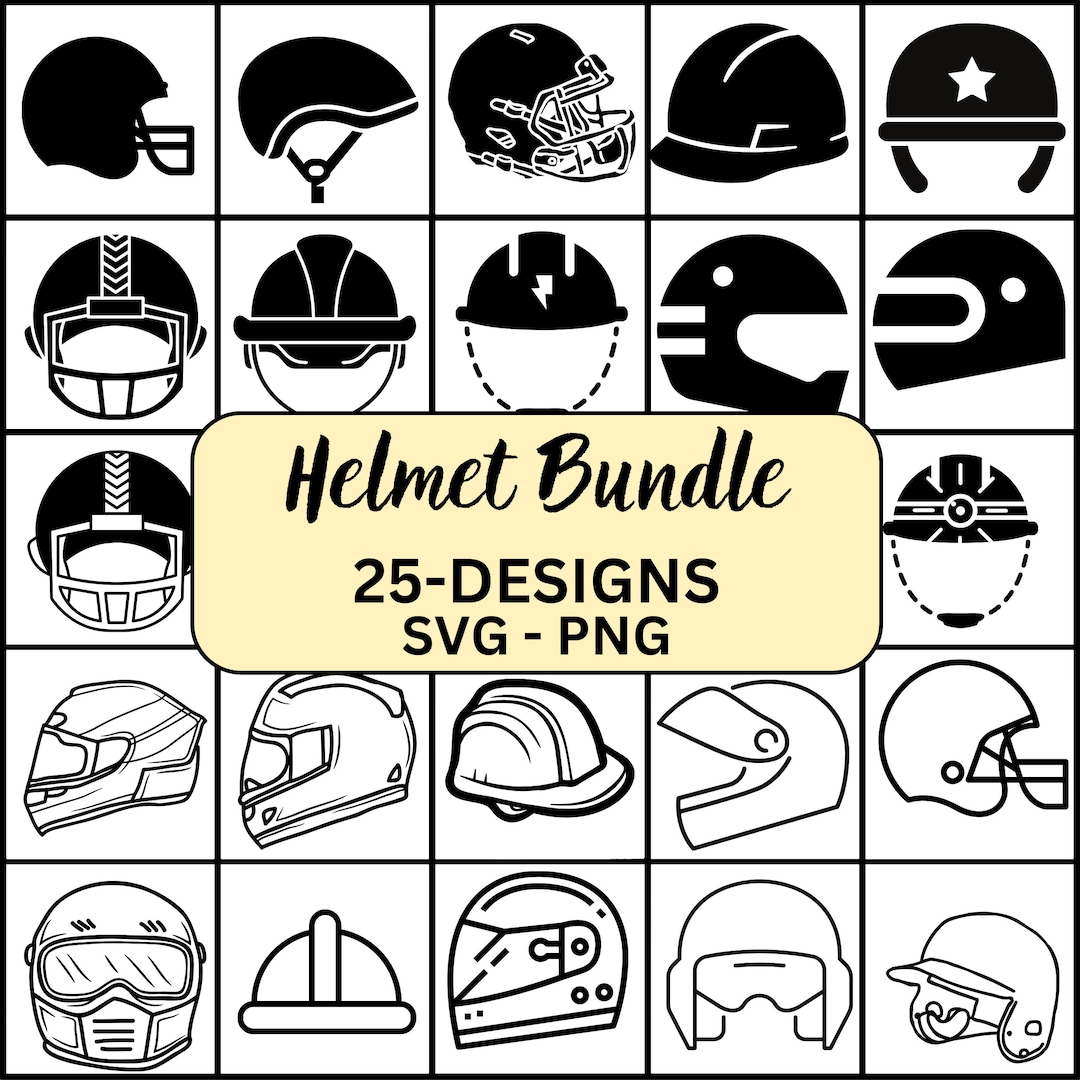 Helmet Svg, Helmet Svg Bundle, Football Helmet Svg, Bike Helmet Svg ...