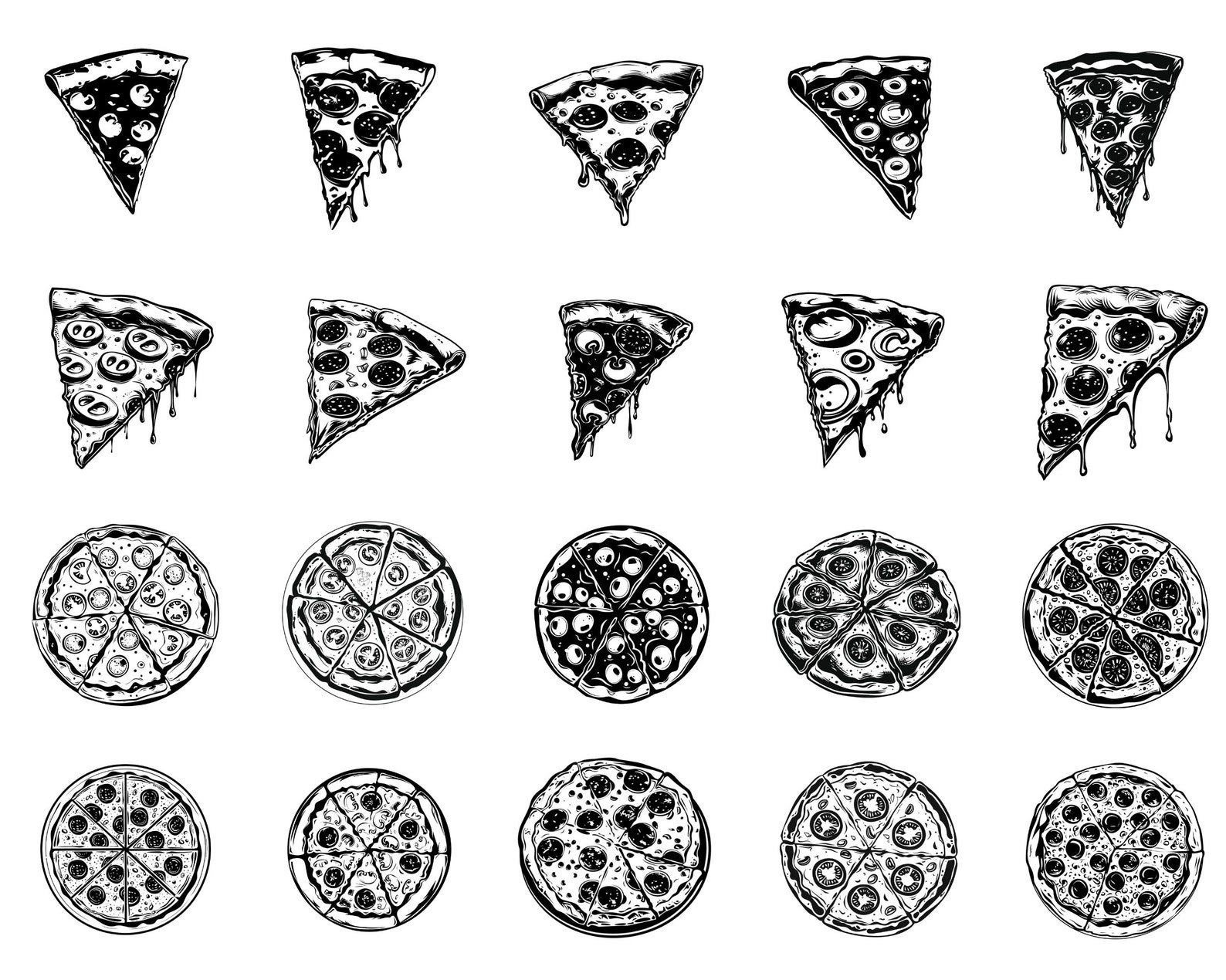 Pizza Svg, Pizza Svg Bundle, Pizza Svg File, Pizza Silhouette, Pizza ...