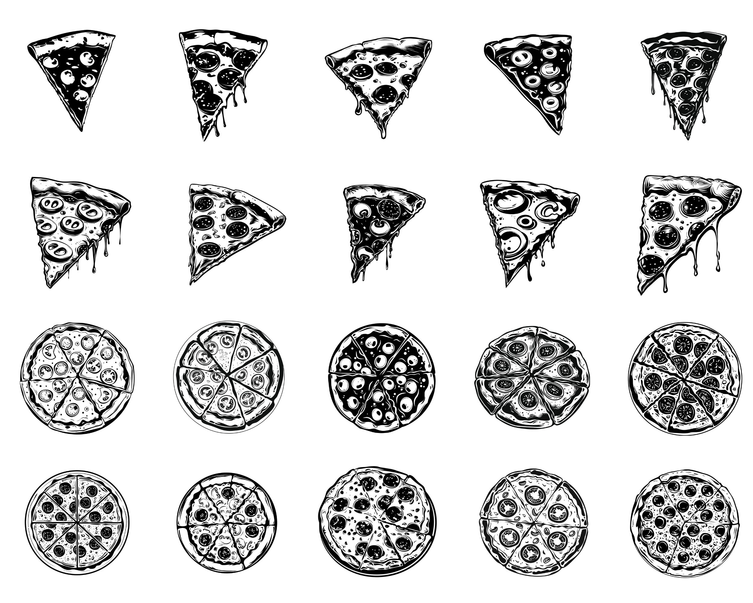 Pizza Svg, Pizza Svg Bundle, Pizza Svg File, Pizza Silhouette, Pizza ...