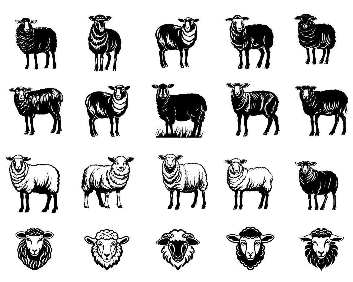 Sheep Svg, Sheep Silhouette, Sheep Herd Svg, Sheep Cut File, Sheep ...