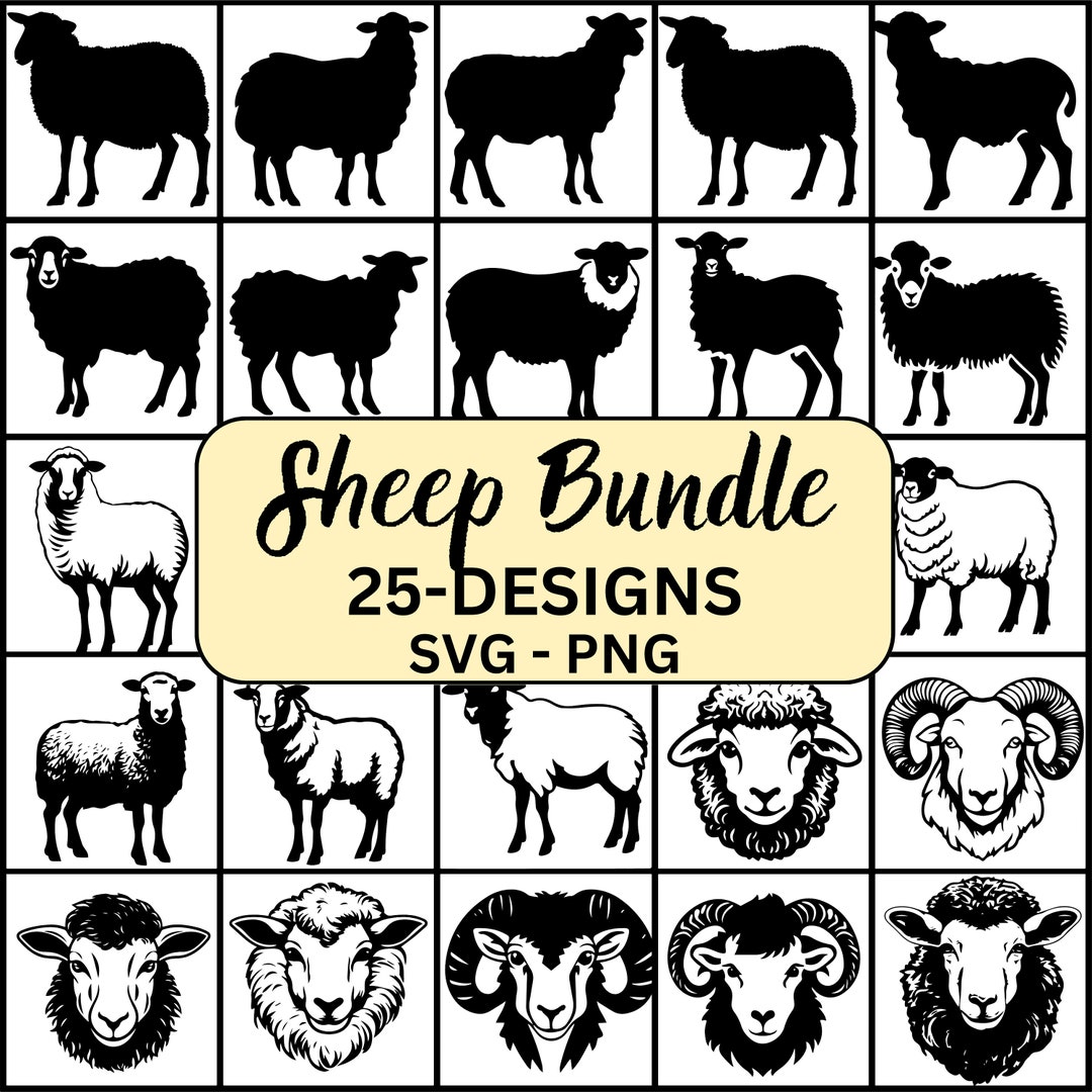 Sheep Svg, Sheep Silhouette, Sheep Herd Svg, Sheep Cut File, Sheep ...