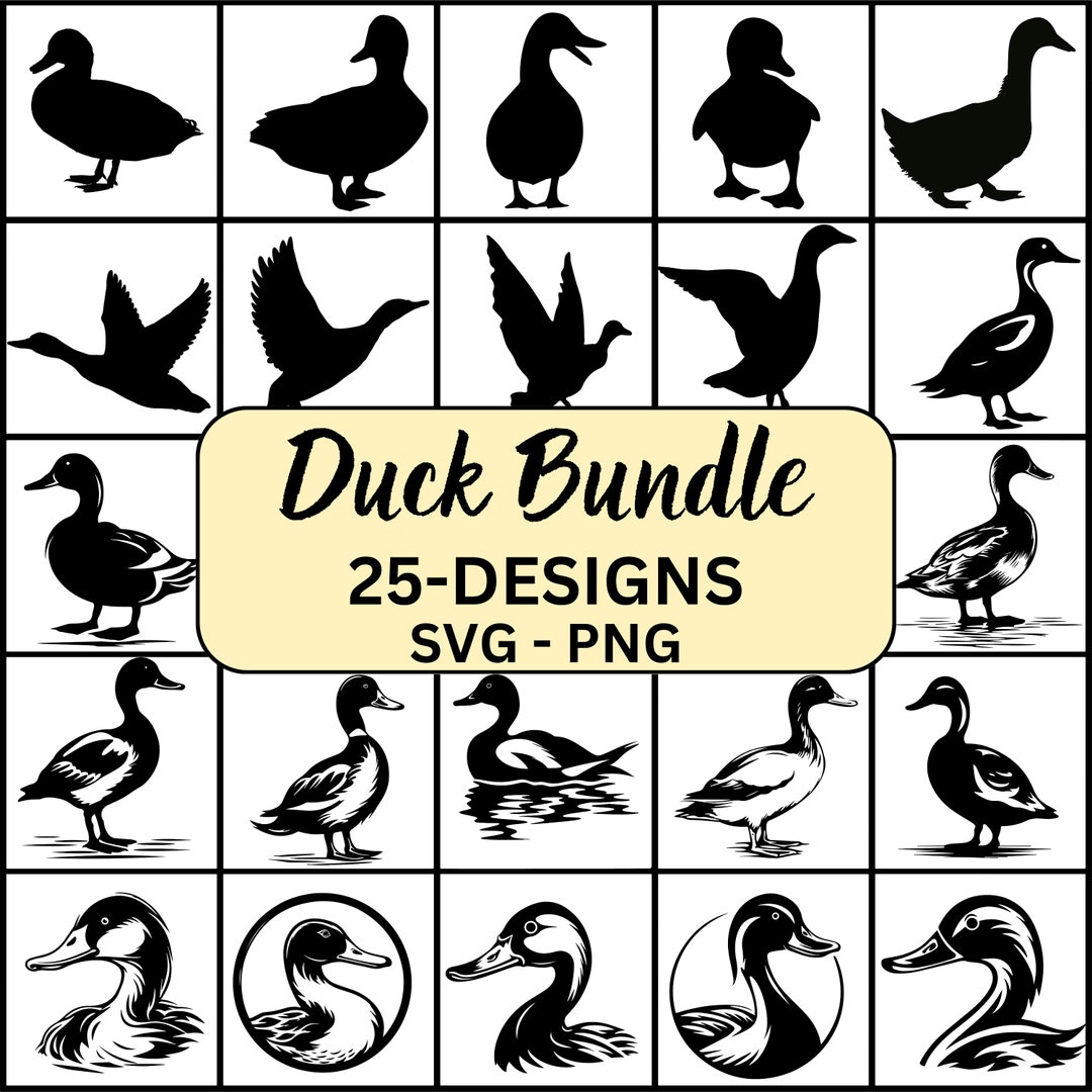 Duck Svg, Duck Svg Bundle, Duck Silhouette, Duck Svg Png, Duck Clipart ...