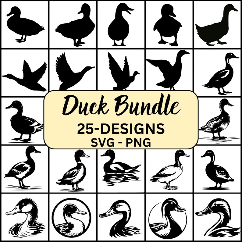 Duck Svg, Duck Svg Bundle, Duck Silhouette, Duck Svg Png, Duck Clipart ...