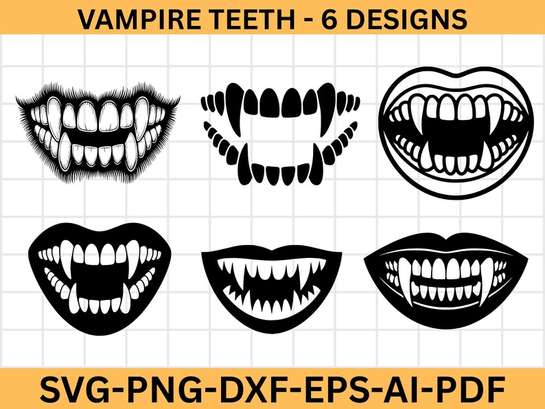 Vampire Teeth Svg, Vampire Bite Svg, Vampire Teeth Svg Bundle, Fang Svg ...