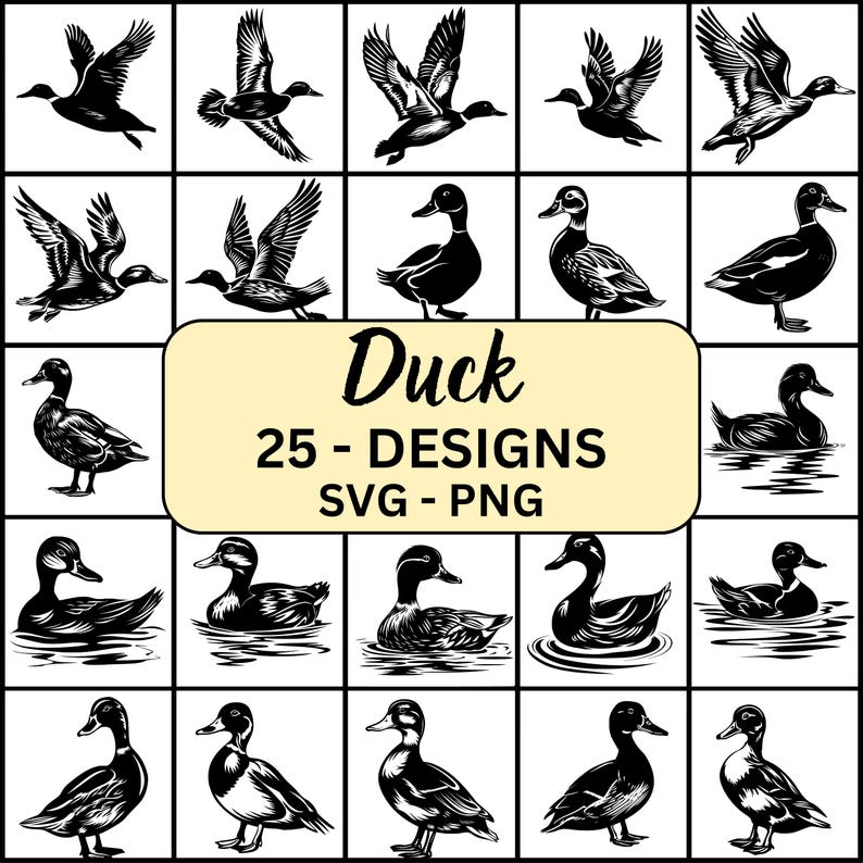 Duck Svg, Duck Svg Bundle, Duck Silhouette, Duck Svg Png, Duck Clipart ...
