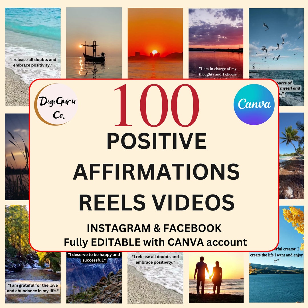 100 Positive Affirmation Quotes Reels Video Bundle, Daily Affirmation ...