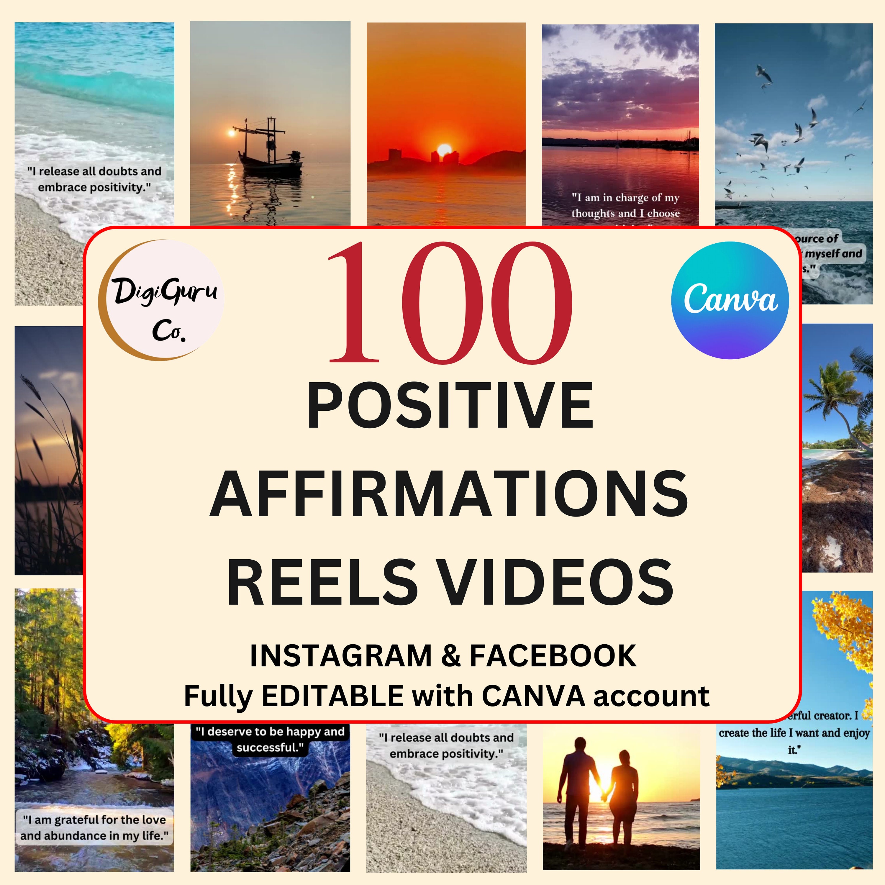 100 Positive Affirmation Quotes Reels Video Bundle, Daily Affirmation ...