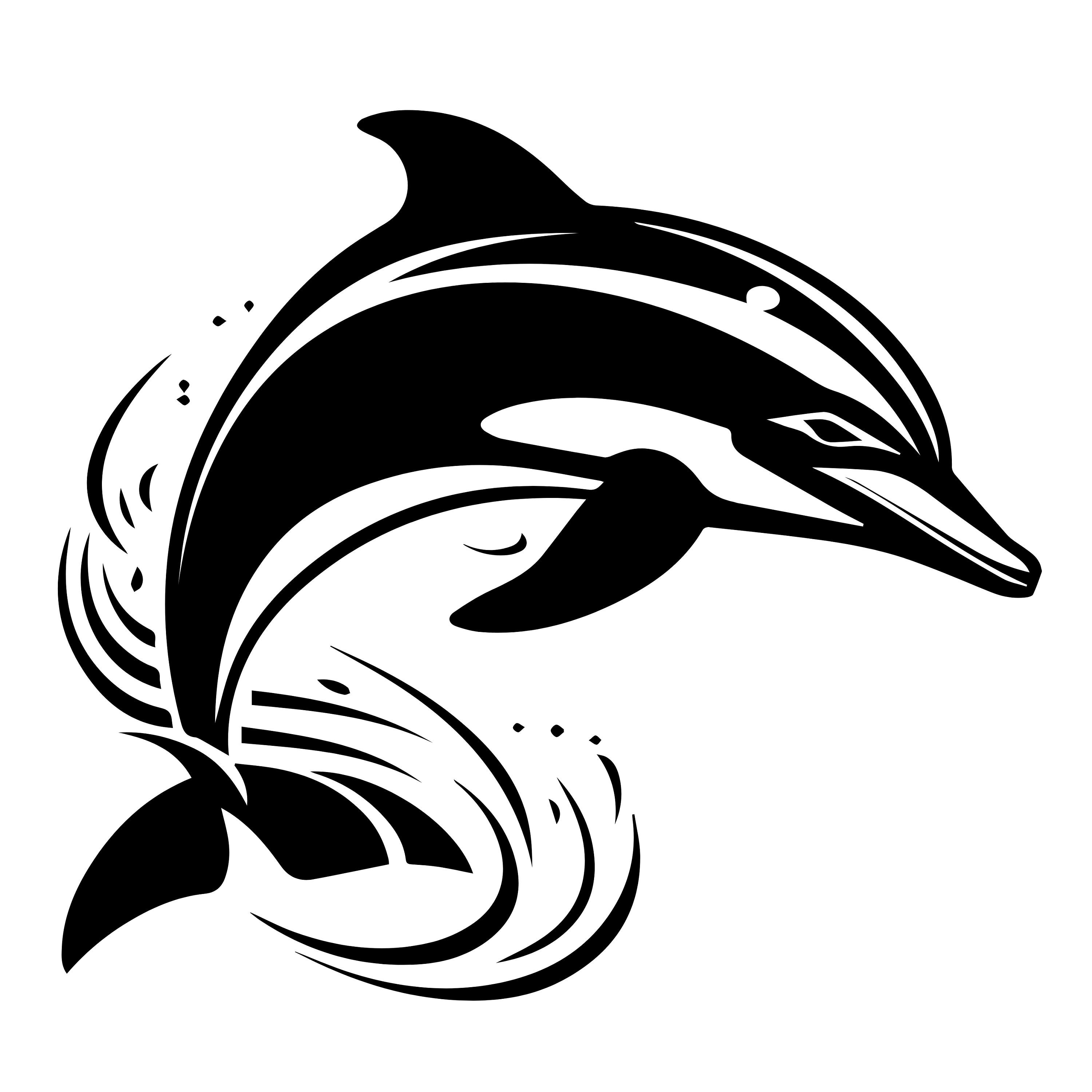 Dolphin Svg, Dolphin Svg Bundle, Dolphin Silhouette, Dolphin Vector ...