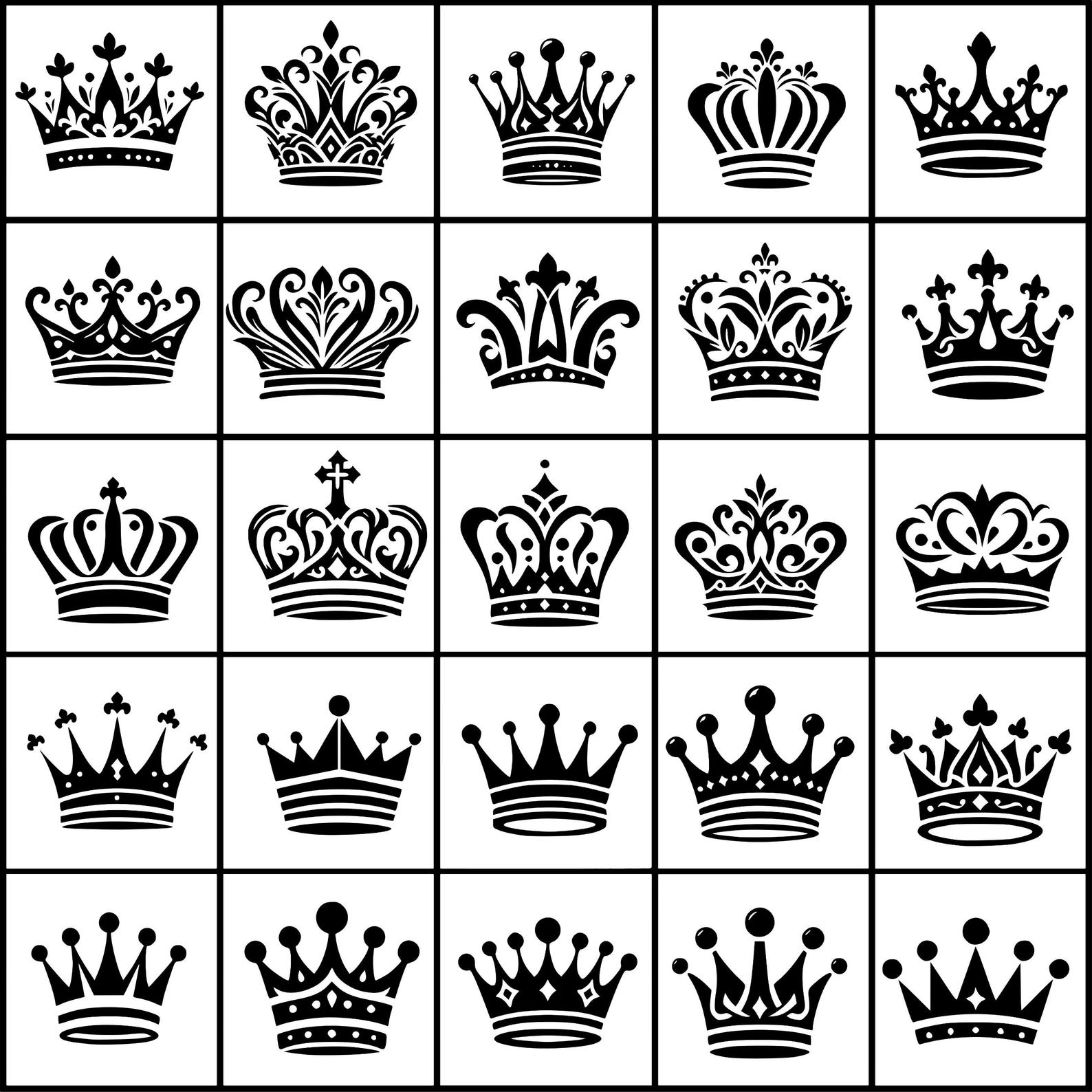 Crown Svg, Crown Svg Bundle, Crown Laser Cut, Crown Silhouette, Crown ...