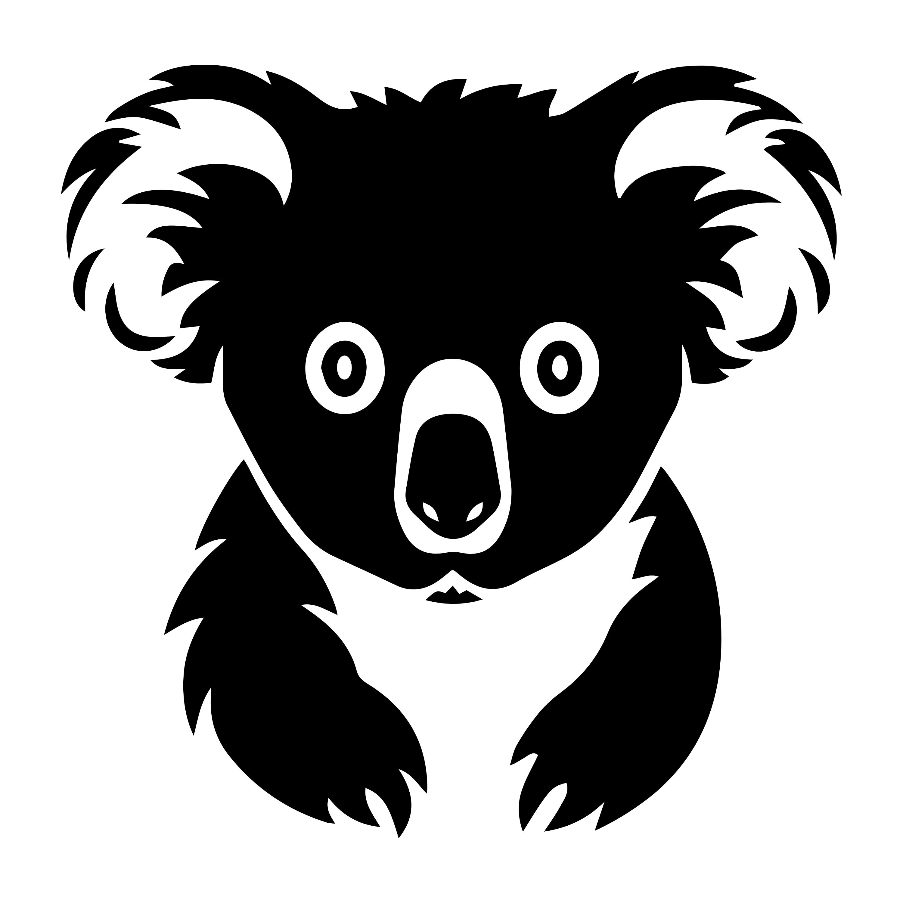 Koala Svg, Koala Bear Svg, Koala Silhouette, Koala Cut Files, Koala ...