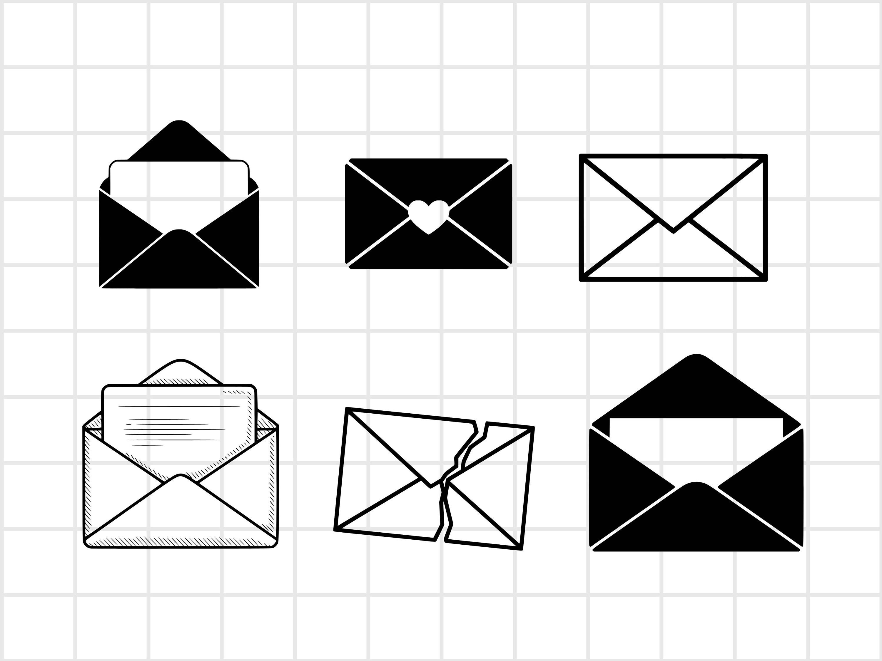 Envelope Svg, Envelope Svg Bundle, Envelope Silhouette, Envelope Cut ...