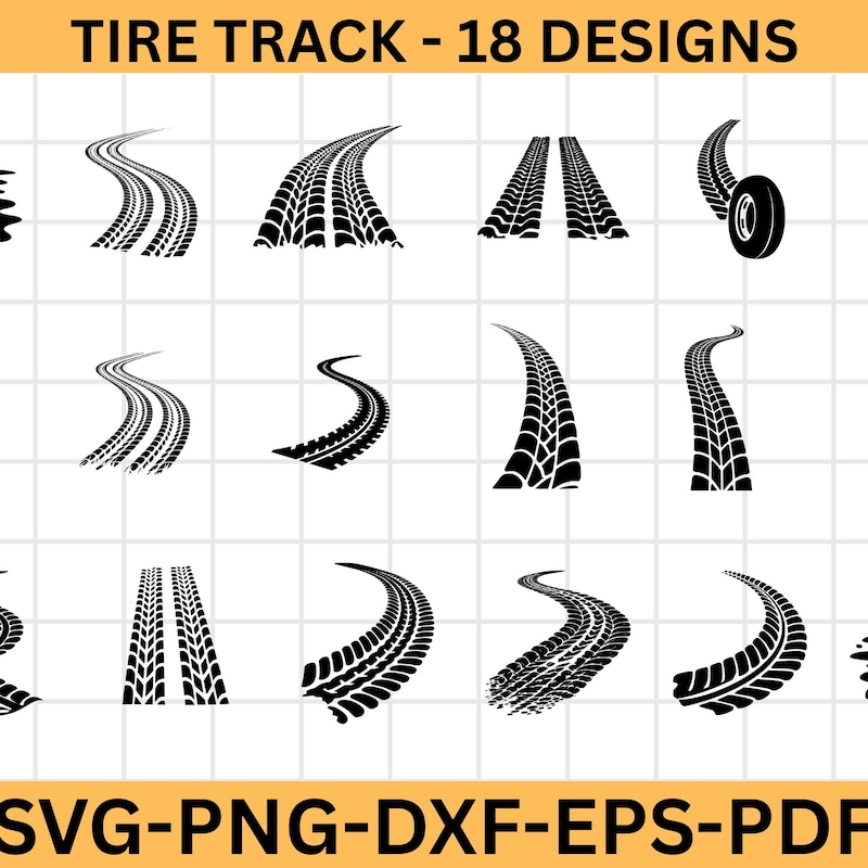 Tire Tracks Dxf File - Etsy