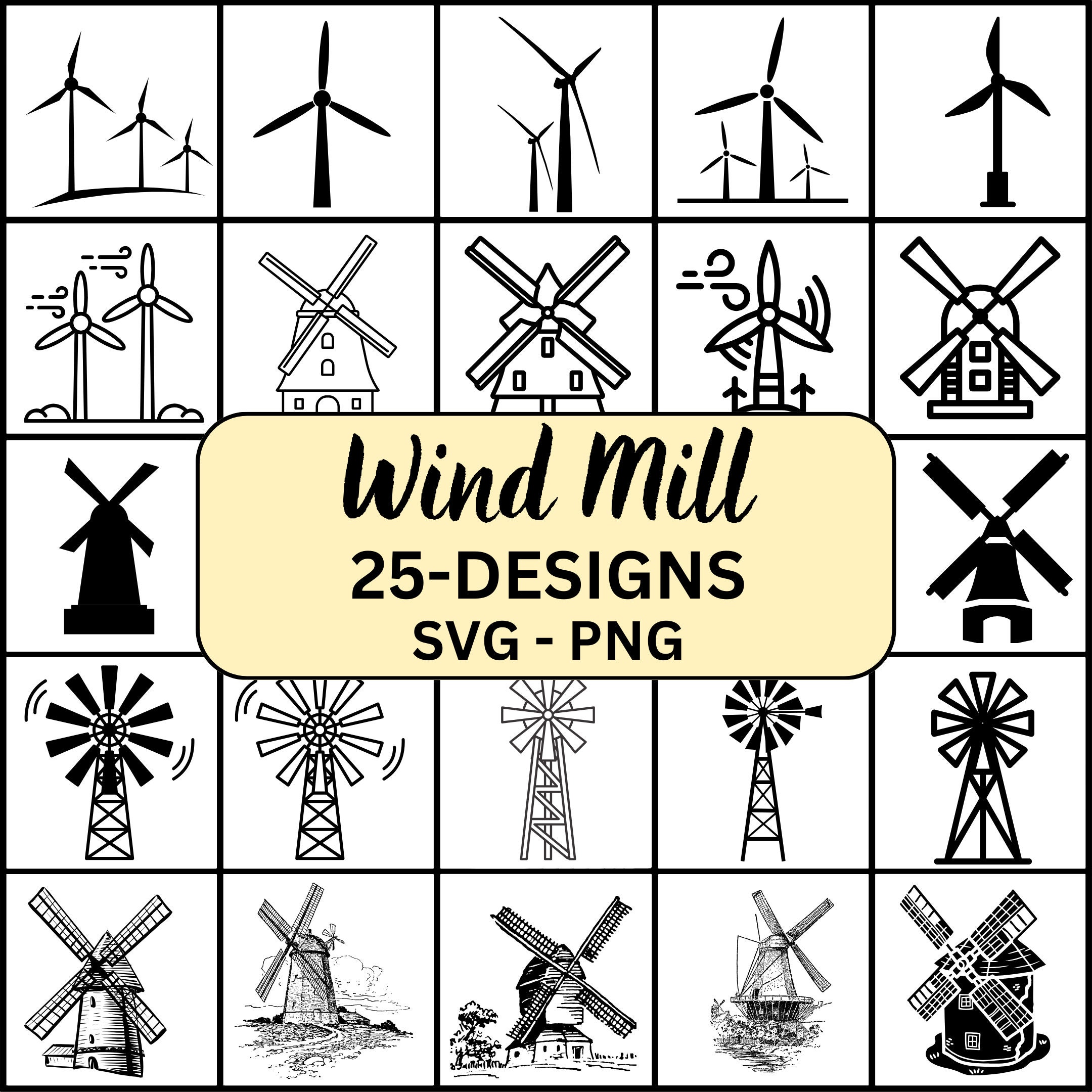Windmill Svg, Windmill Silhouette, Windmill Svg Png, Windmill Clipart ...