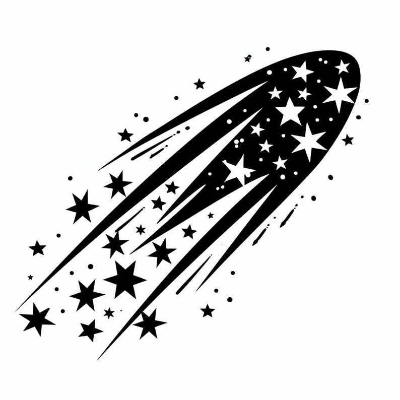 Shooting Star Svg, Shooting Star Svg Bundle, Shooting Star Svg File ...