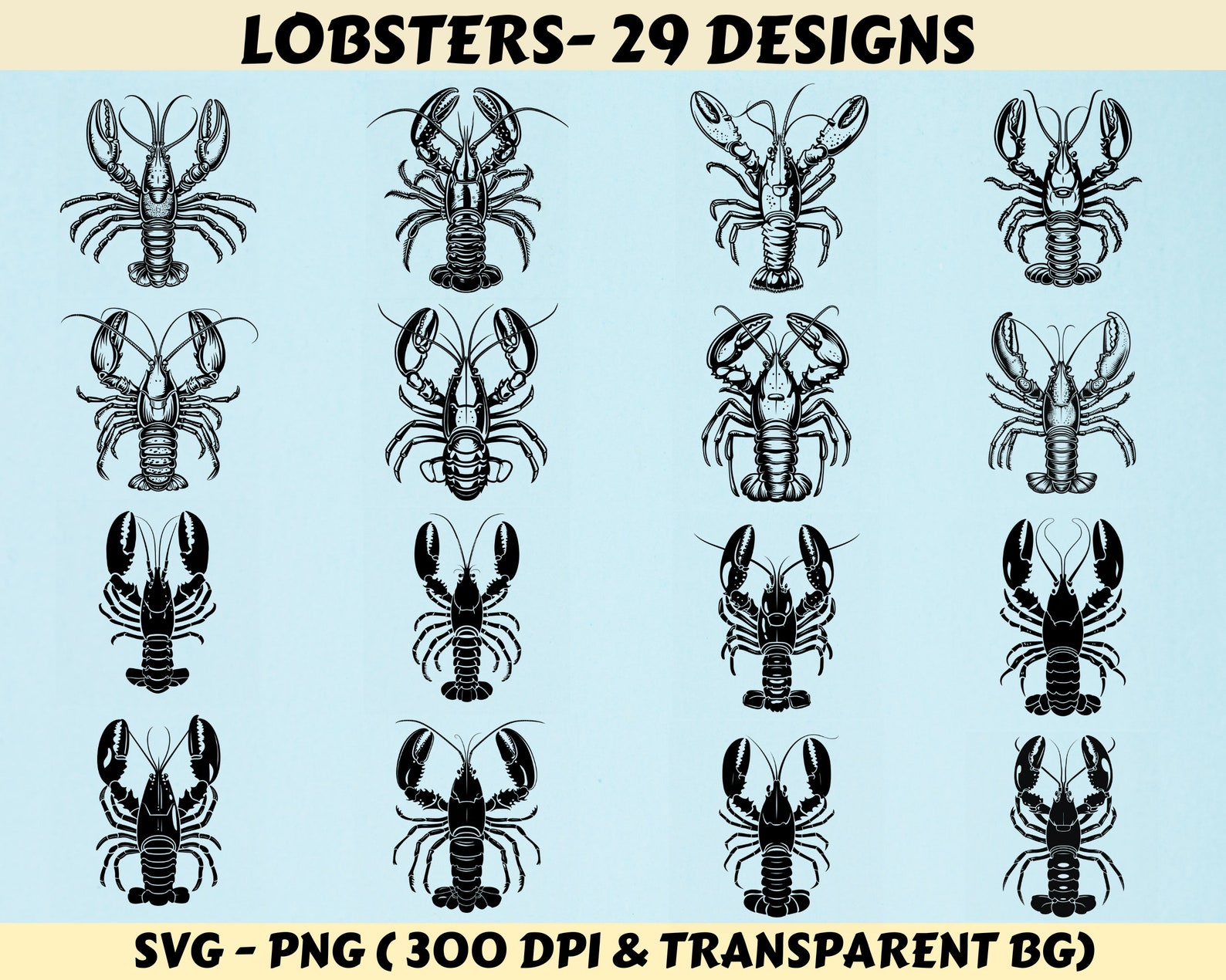 Lobster Svg, Lobster Svg Bundle, Lobsters Svg, Lobster Silhouette ...