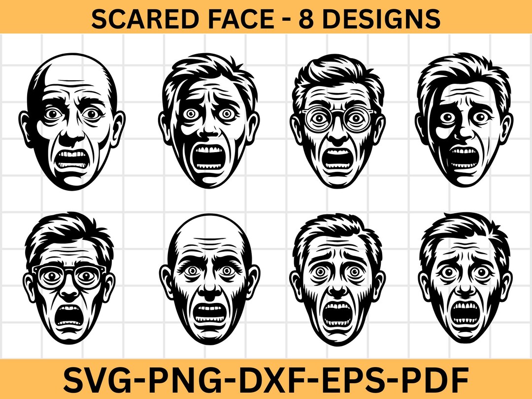 Scared Svg, Scared Face Svg, Worried Face Svg, Shocked Svg, Horror Face ...