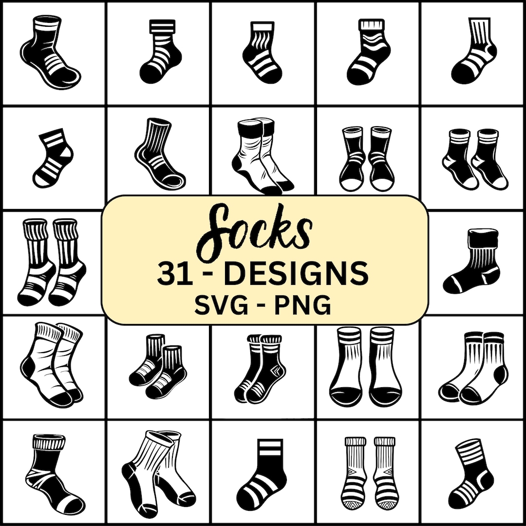Socks Svg, Socks Svg Bundle, Sock Silhouette, Socks Cut Files, Socks ...