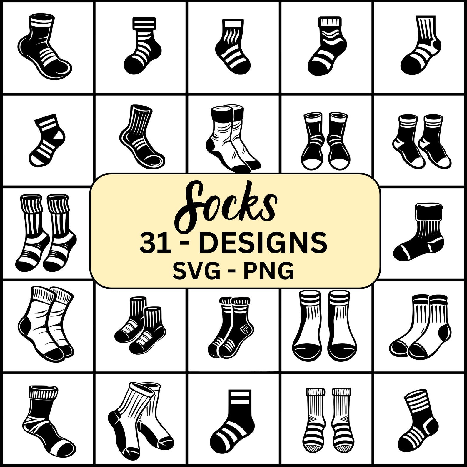 Socks Svg, Socks Svg Bundle, Sock Silhouette, Socks Cut Files, Socks ...