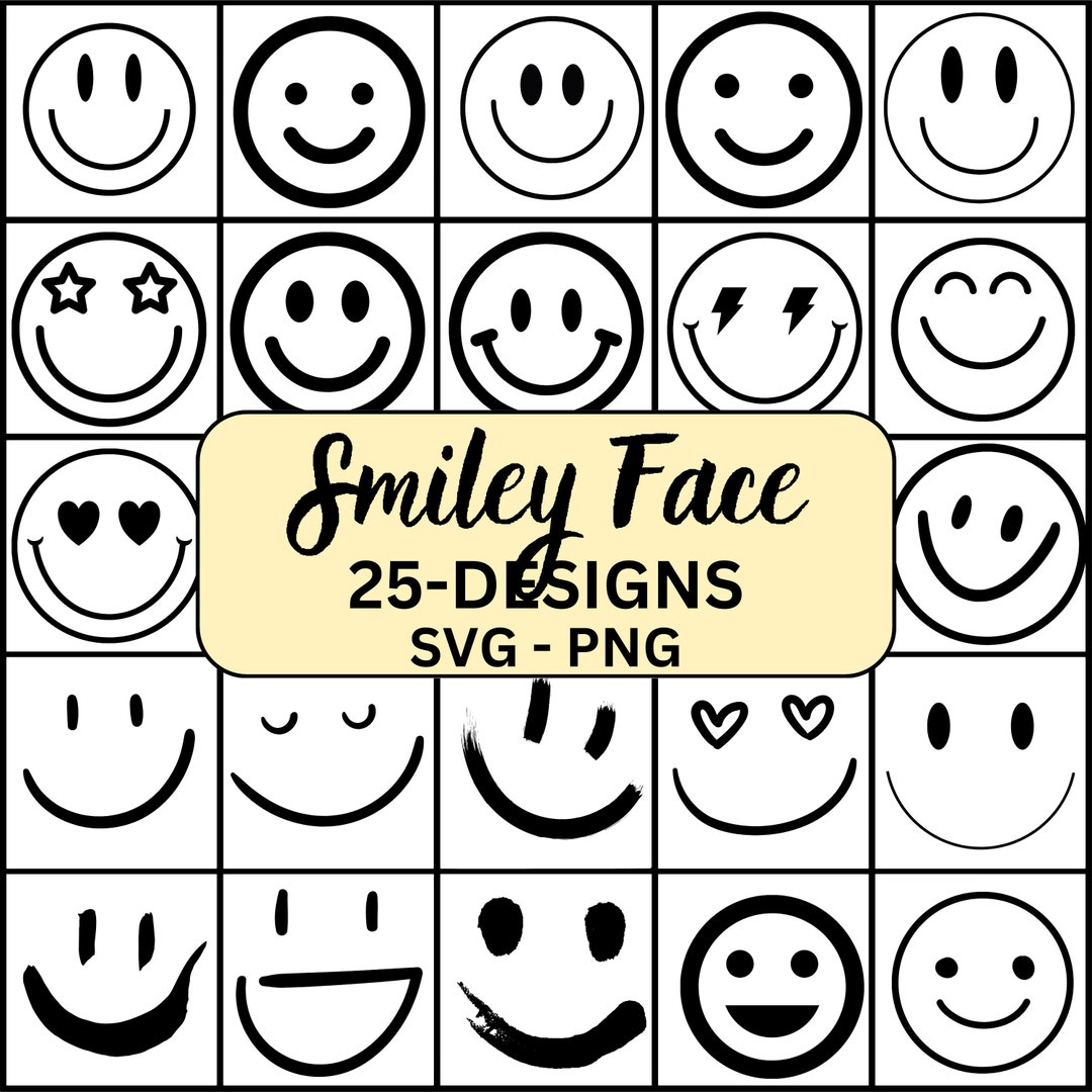 Smiley Face Svg, Smiley Svg, Smiley Silhouette, Happy Face Svg Png ...
