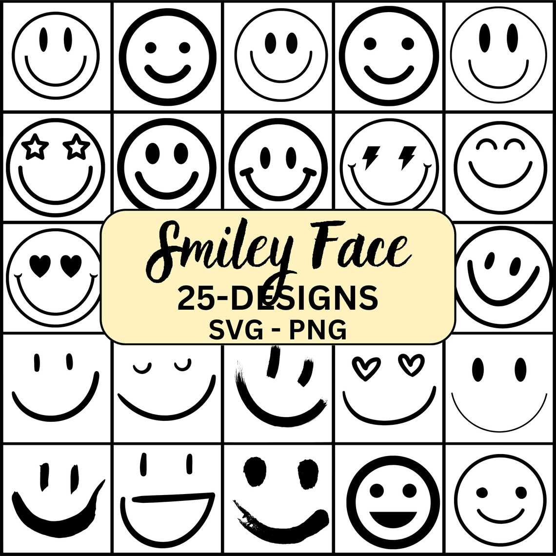 Smiley Face Svg, Smiley Svg, Smiley Silhouette, Happy Face Svg Png ...
