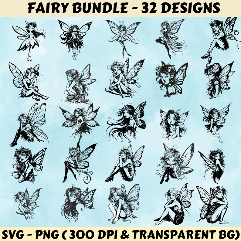 Fairy Svg, Fairy Svg Bundle, Fairy Silhouette, Fairy Cricut, Fairy Cut ...
