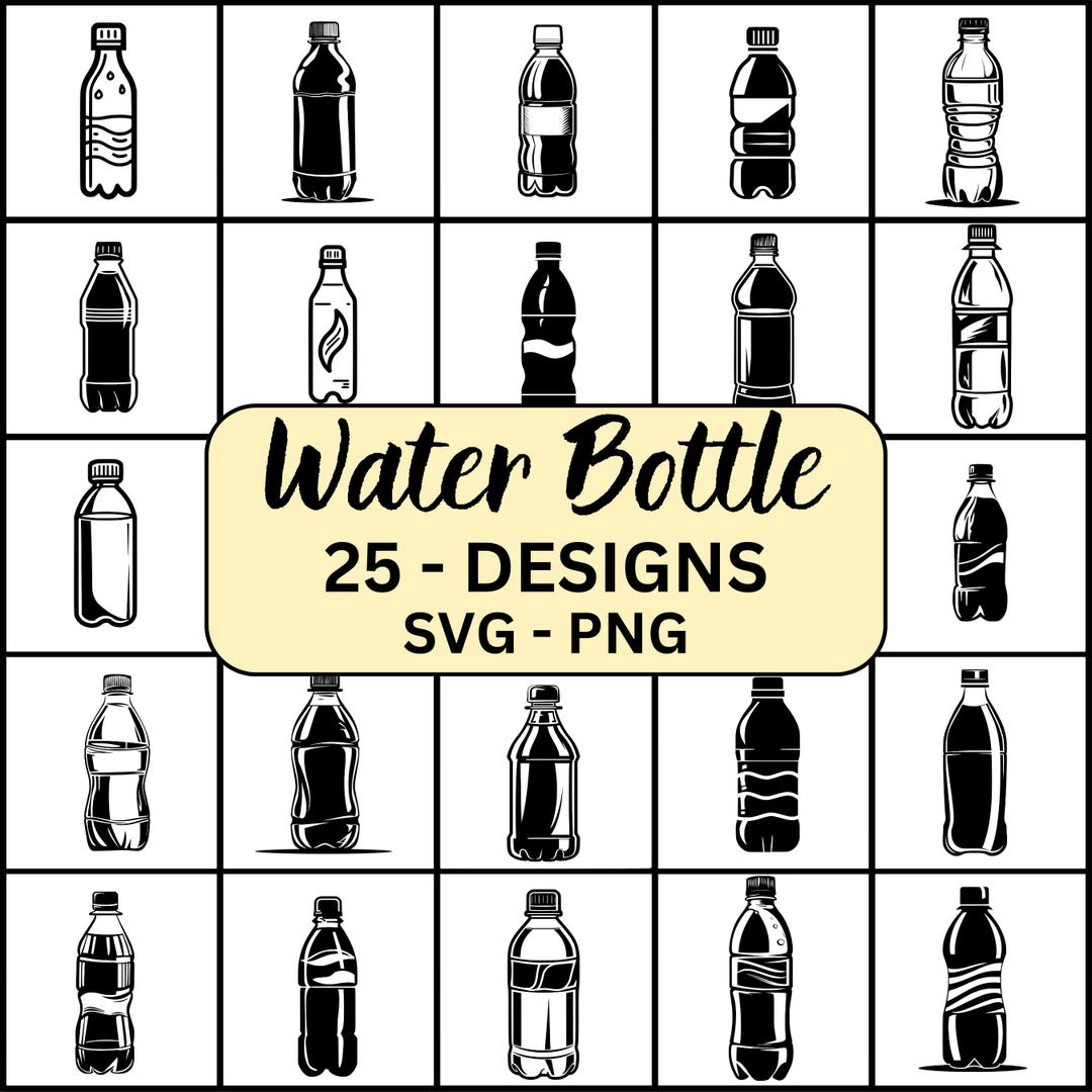 Water Bottle Svg, Water Bottle Svg Bundle, Water Bottle Silhouette ...