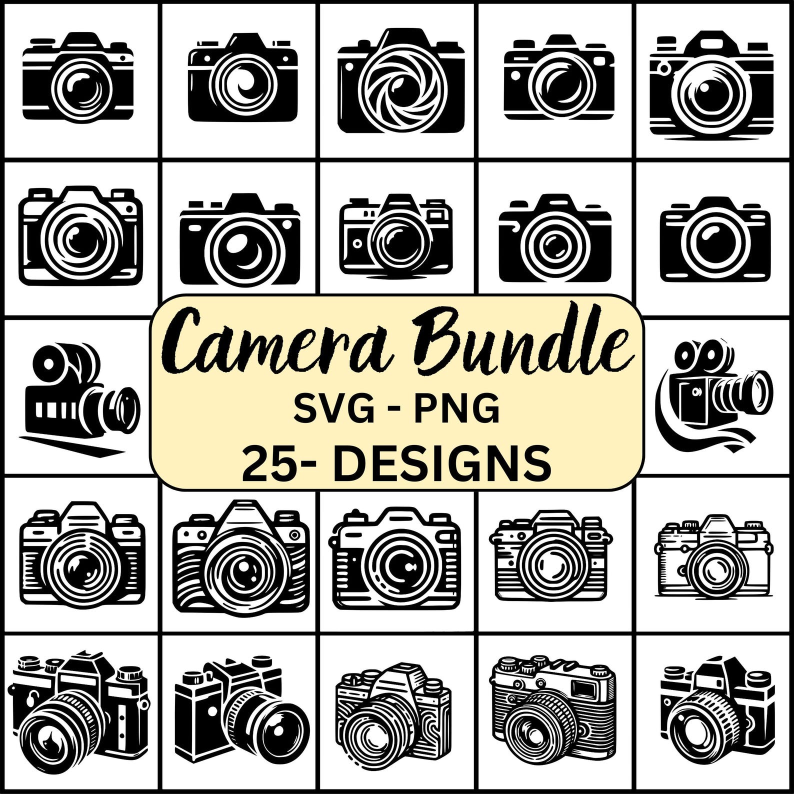 Camera Svg, Camera Svg Bundle, Camera Silhouette, Camera Svg Files ...