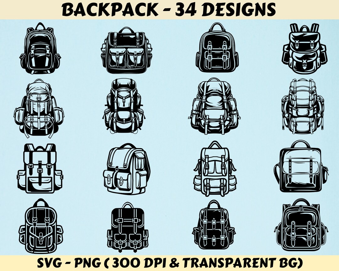 Backpack Svg, Backpack Svg Bundle, Backpack Silhouette, Backpack Cricut ...