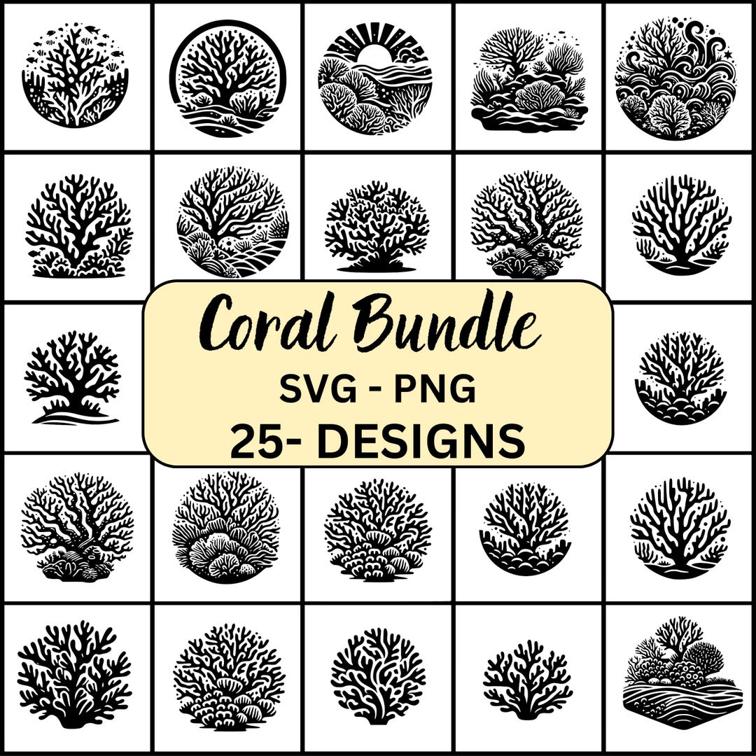 Coral Svg, Coral Reef Svg, Coral Silhouette, Corals Svg Files, Coral ...