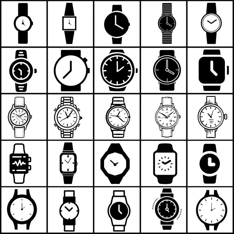 Wrist Watch Svg, Wrist Watch Svg Bundle, Wrist Watch Png Files, Wrist ...