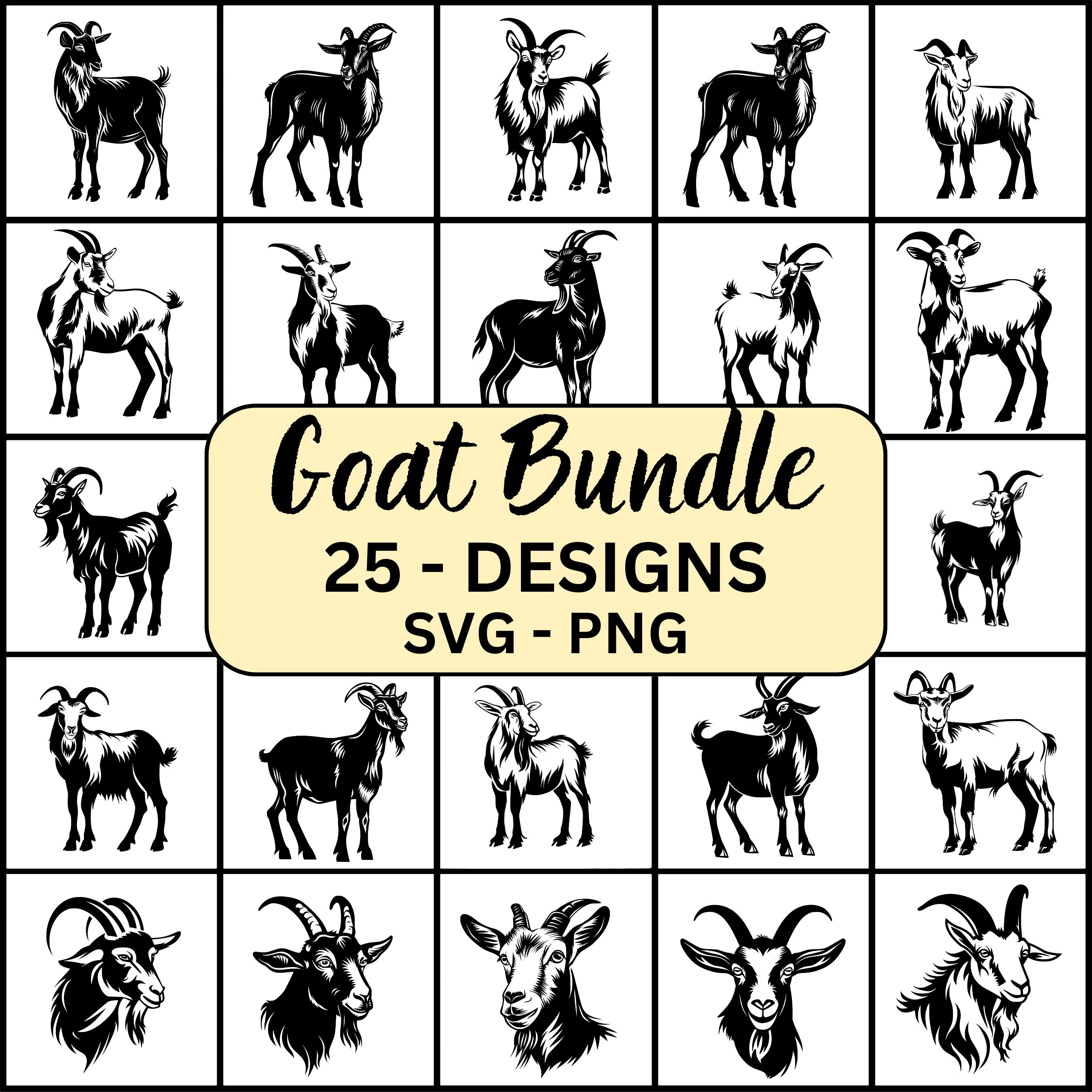 Goat Svg, Goat Silhouette, Goat Svg Bundle, Mountain Goat Svg, Goat Cut ...