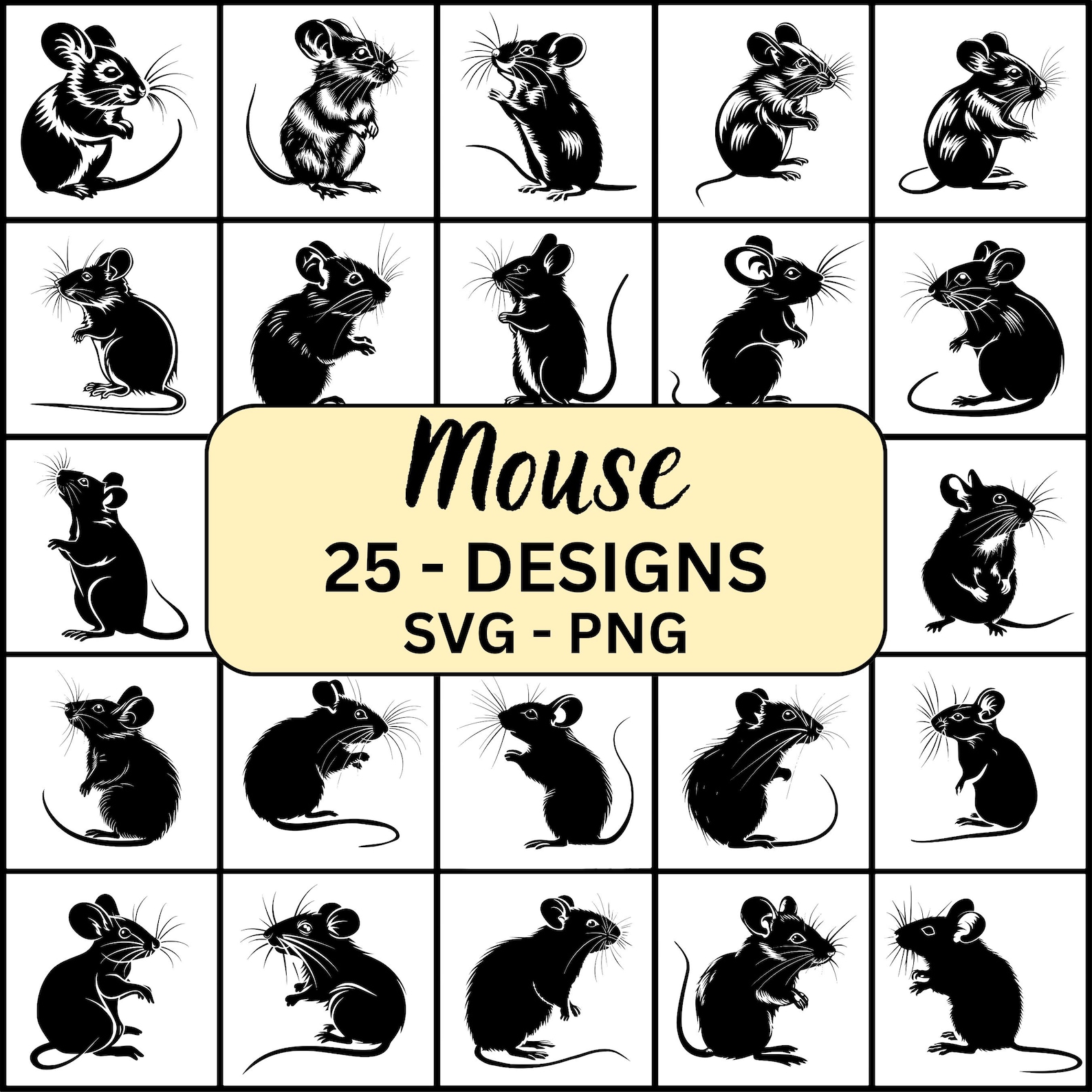 Mouse Svg, Mouse Silhouette, Mouse Svg Bundle, Mouse Cut Files, Mouse ...