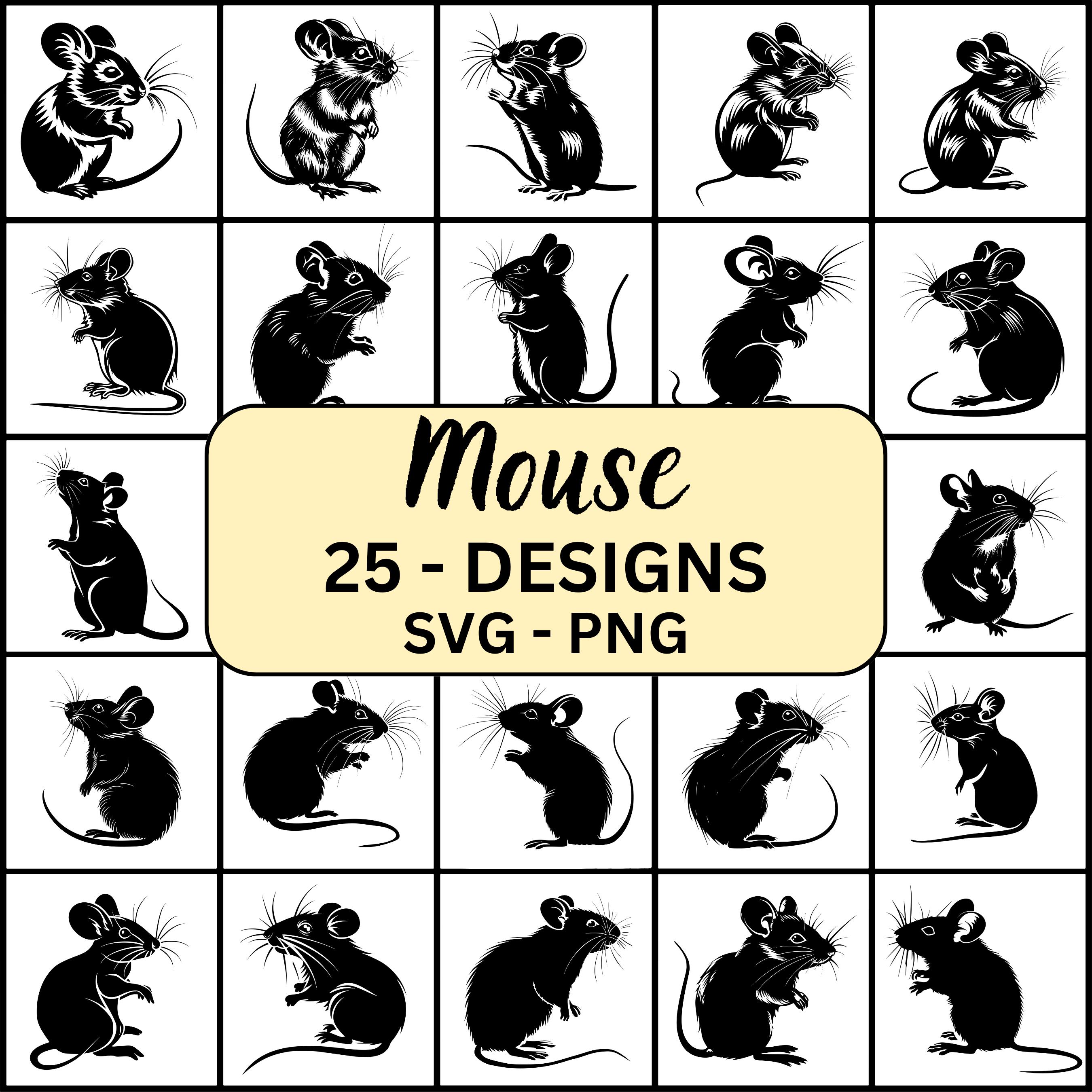 Mouse Svg, Mouse Silhouette, Mouse Svg Bundle, Mouse Cut Files, Mouse ...