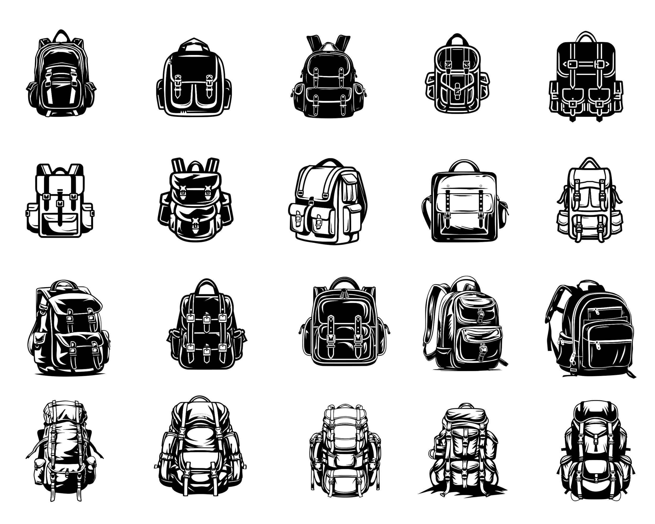 Backpack Svg, Backpack Svg Bundle, Backpack Silhouette, Backpack Cricut ...