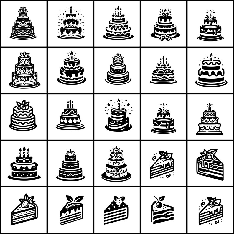 Cake Svg, Cake Svg Bundle, Cake Silhouette, Cake Svg Files, Cake Png ...