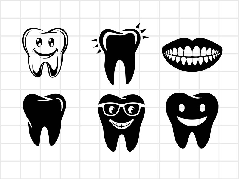 Tooth Svg, Teeth Svg, Teeth Silhouette, Dental Svg, Tooth Cut Files ...