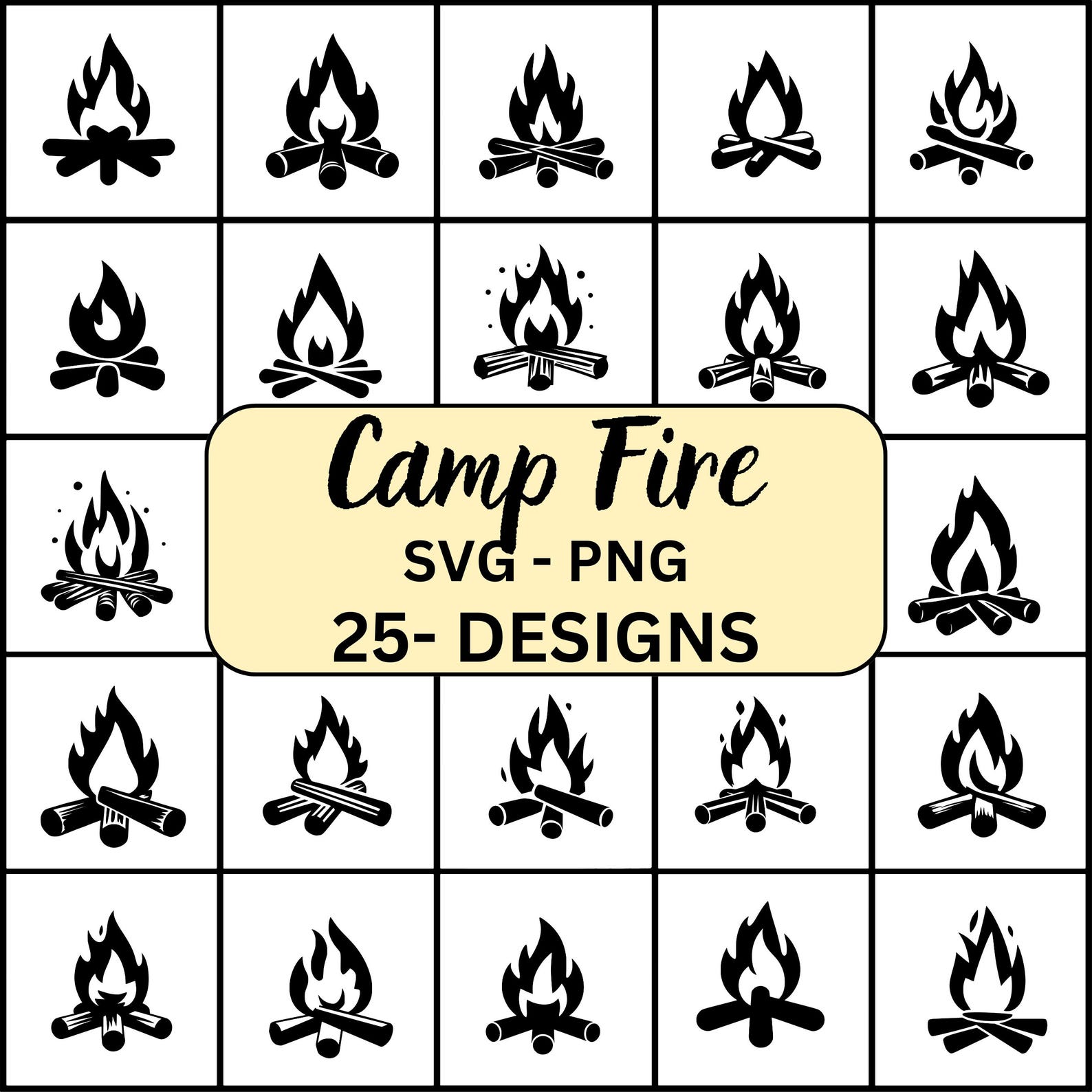 Campfire Svg, Campfire Svg Bundle, Campfire Silhouette, Campfire Png ...