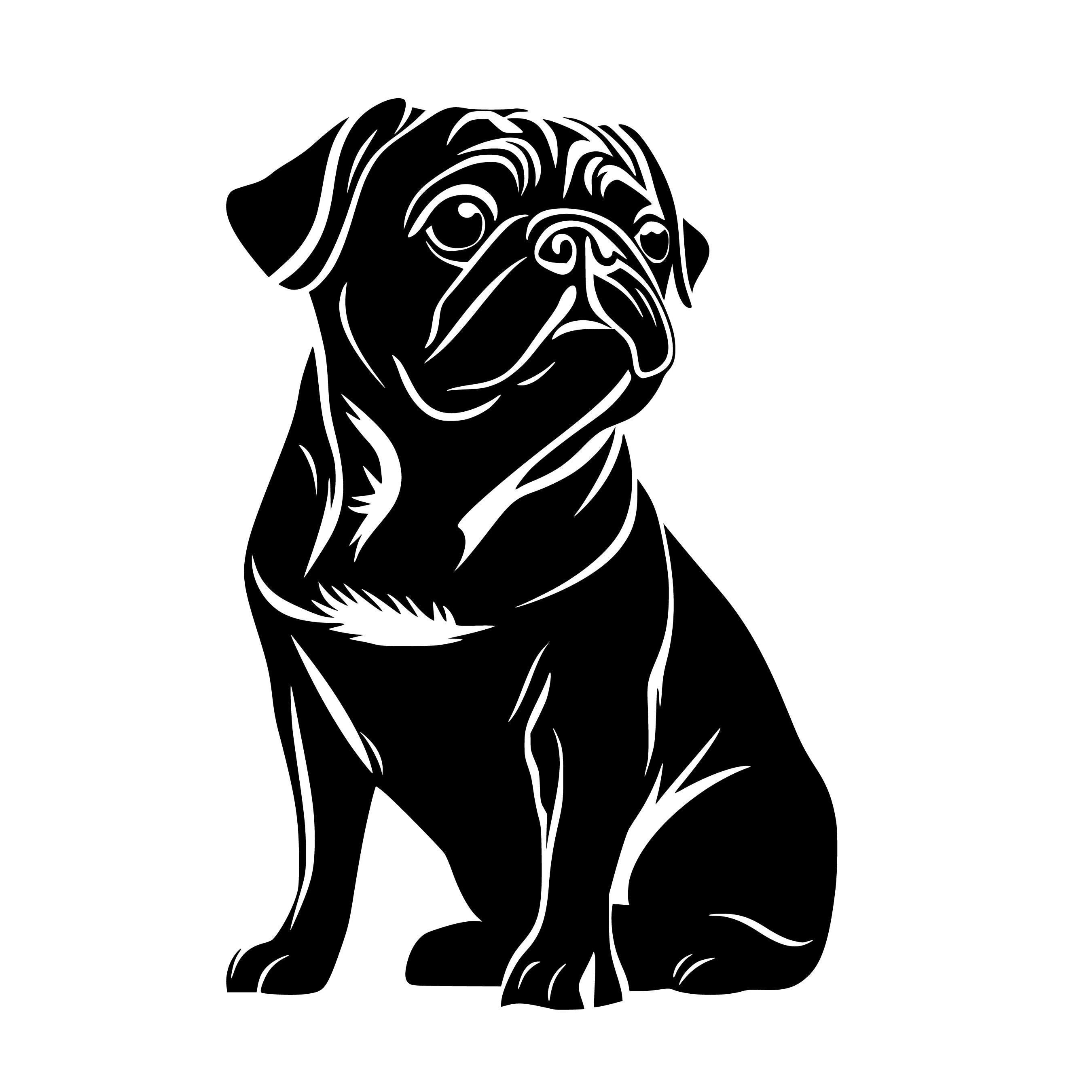 Pug Svg, Pug Svg Bundle, Pug Dog Svg, Pug Silhouette, Pug Cut File, Pug ...