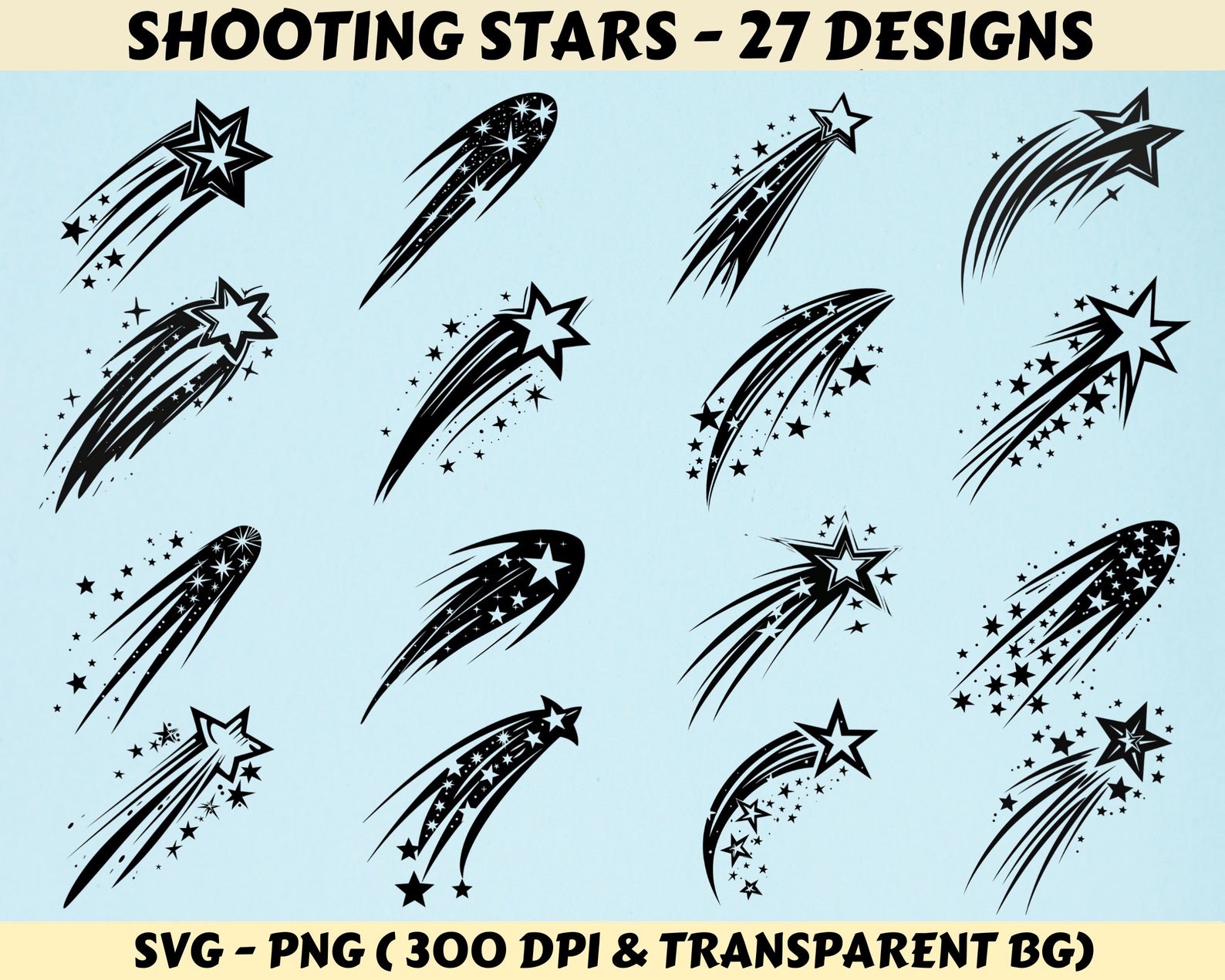 Shooting Star Svg, Shooting Star Svg Bundle, Shooting Star Svg File ...