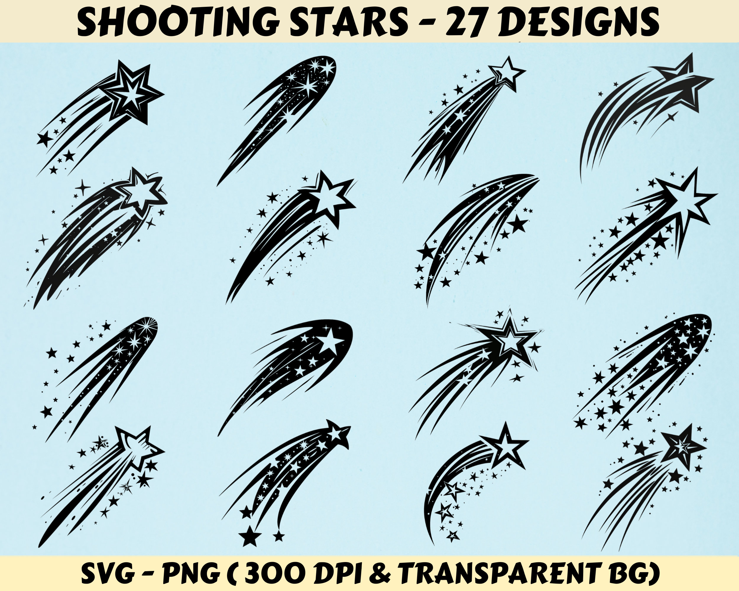 Shooting Star Svg, Shooting Star Svg Bundle, Shooting Star Svg File ...