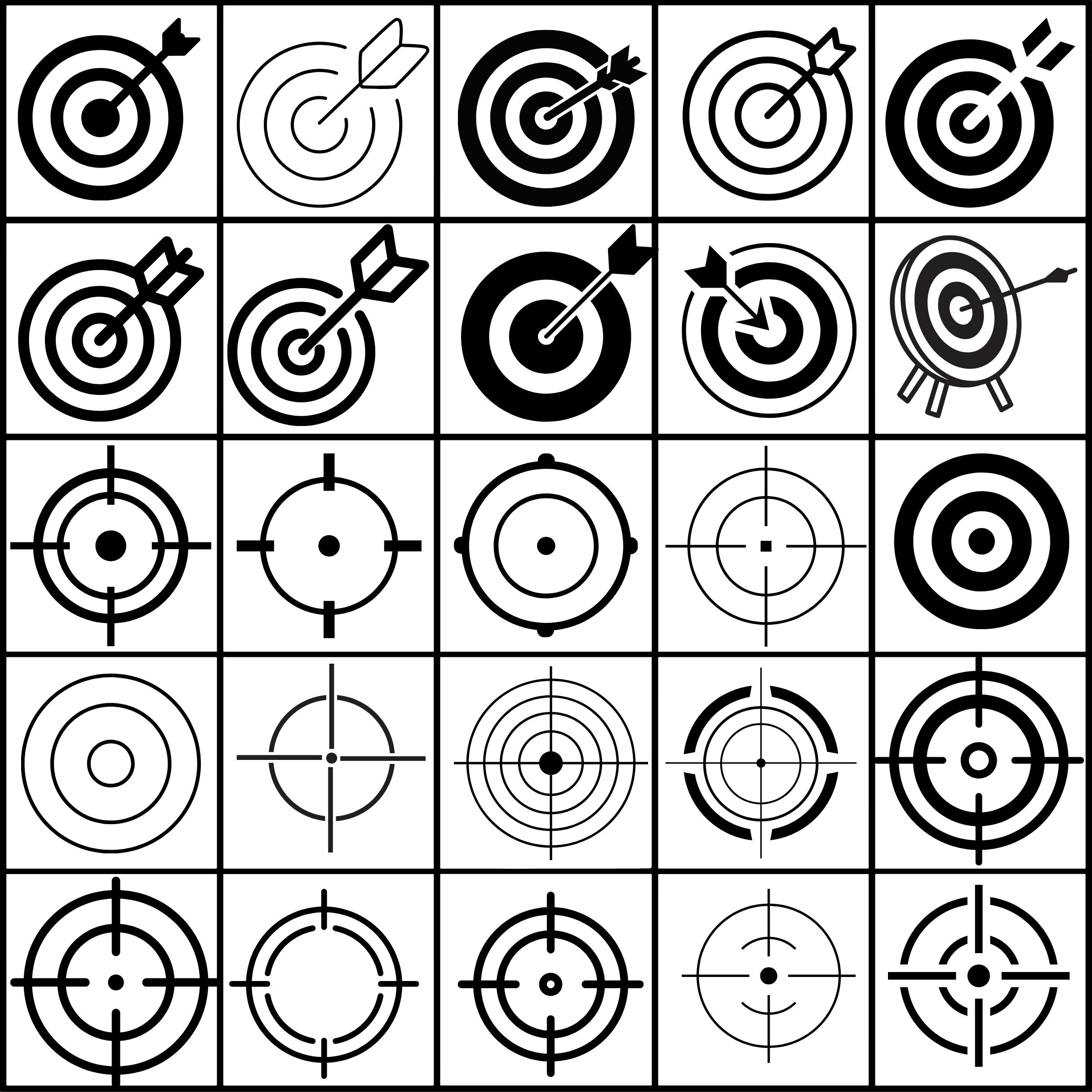 Target Svg, Target Svg Bundle, Aim Svg, Bullseye Svg, Shooting Target ...