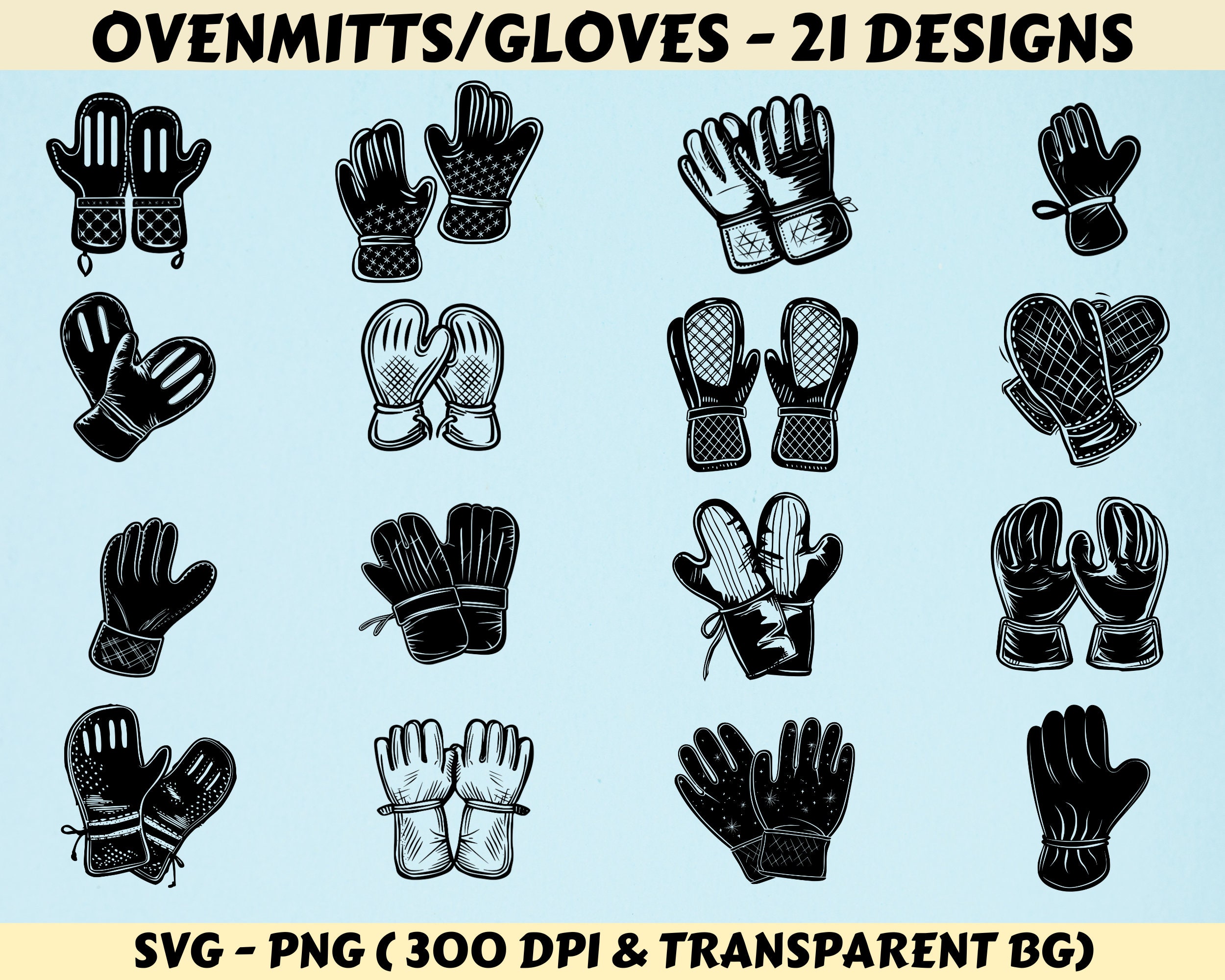Oven Mitts Svg, Gloves Svg, Oven Mitts Svg File, Gloves Silhouette ...