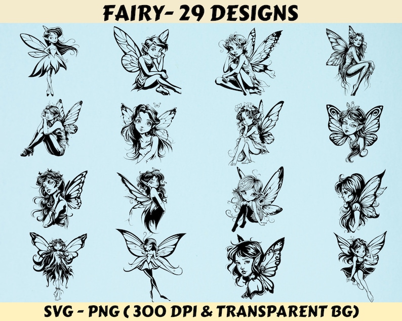 Fairy Svg, Fairy Svg Bundle, Fairy Silhouette, Fairy Cricut, Fairy Cut ...