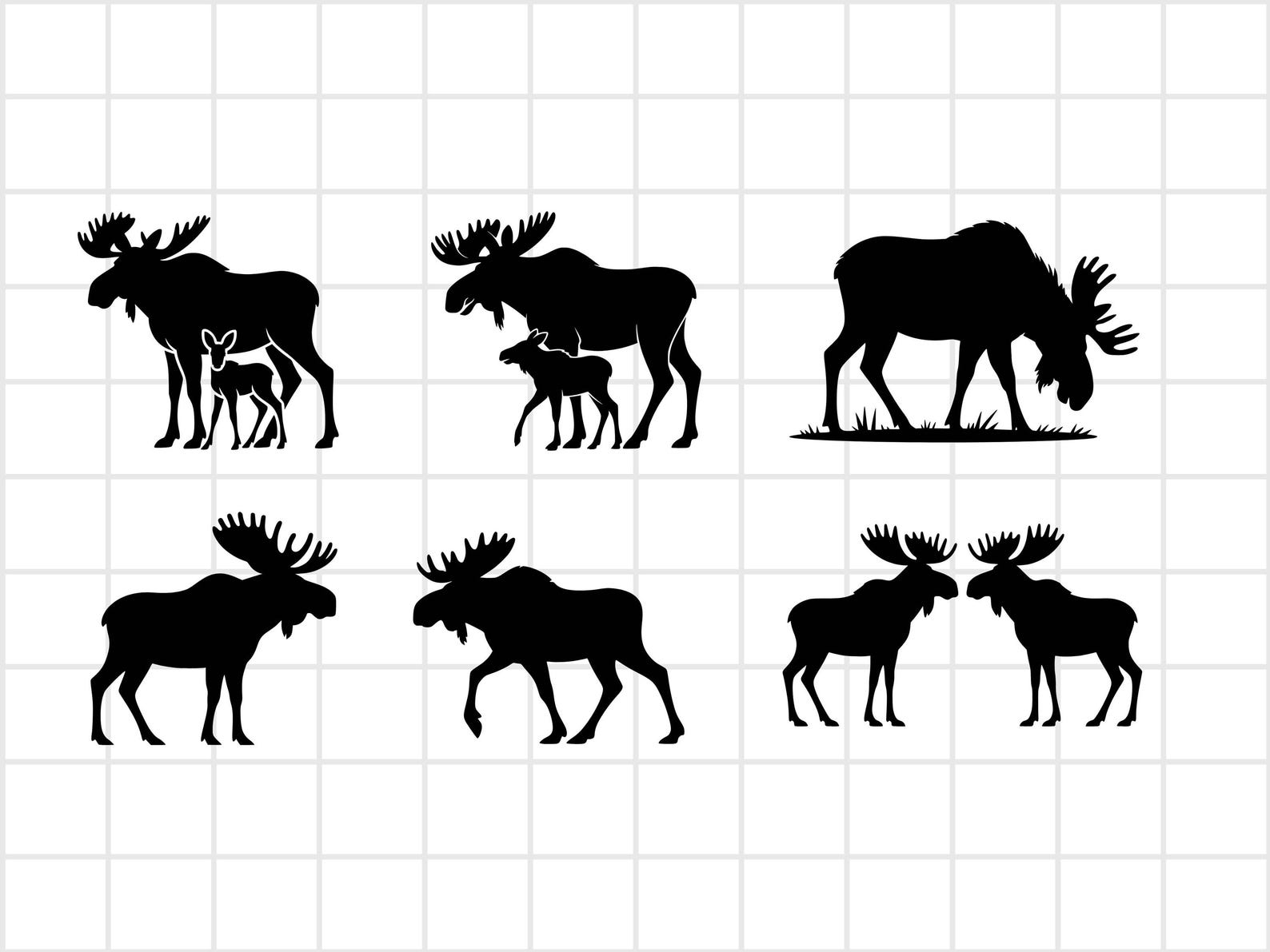 Moose Svg, Moose Svg Bundle, Moose Silhouette Svg, Moose Antler Svg ...