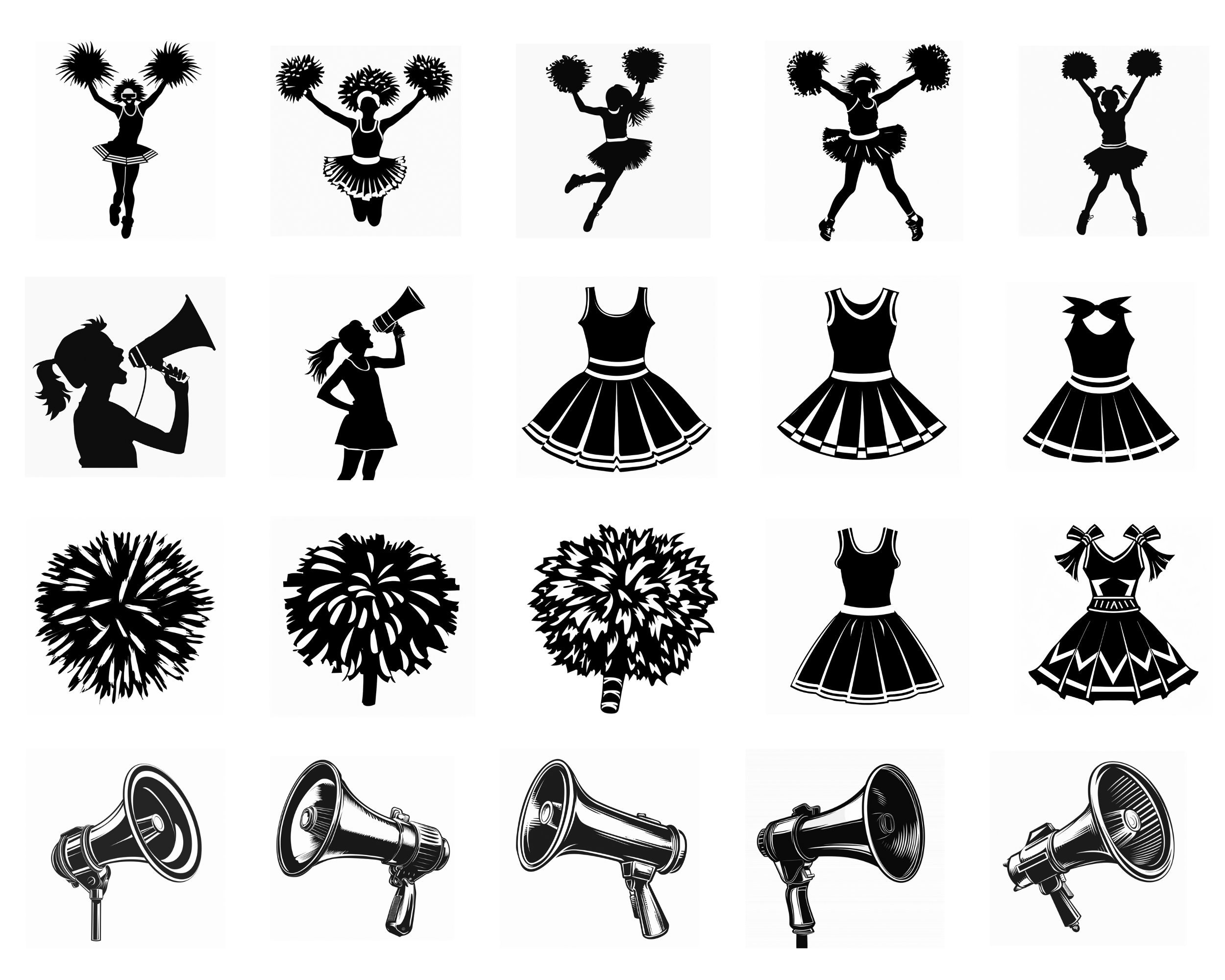 Cheerleader Svg, Cheerleader Silhouette, Cheerleading Svg, Cheer Svg ...