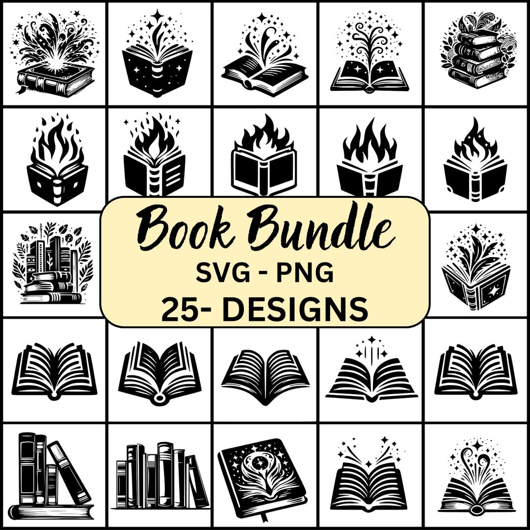 Book Svg, Books Svg, Book Silhouette, Book Svg Files, Books Laser Cut ...