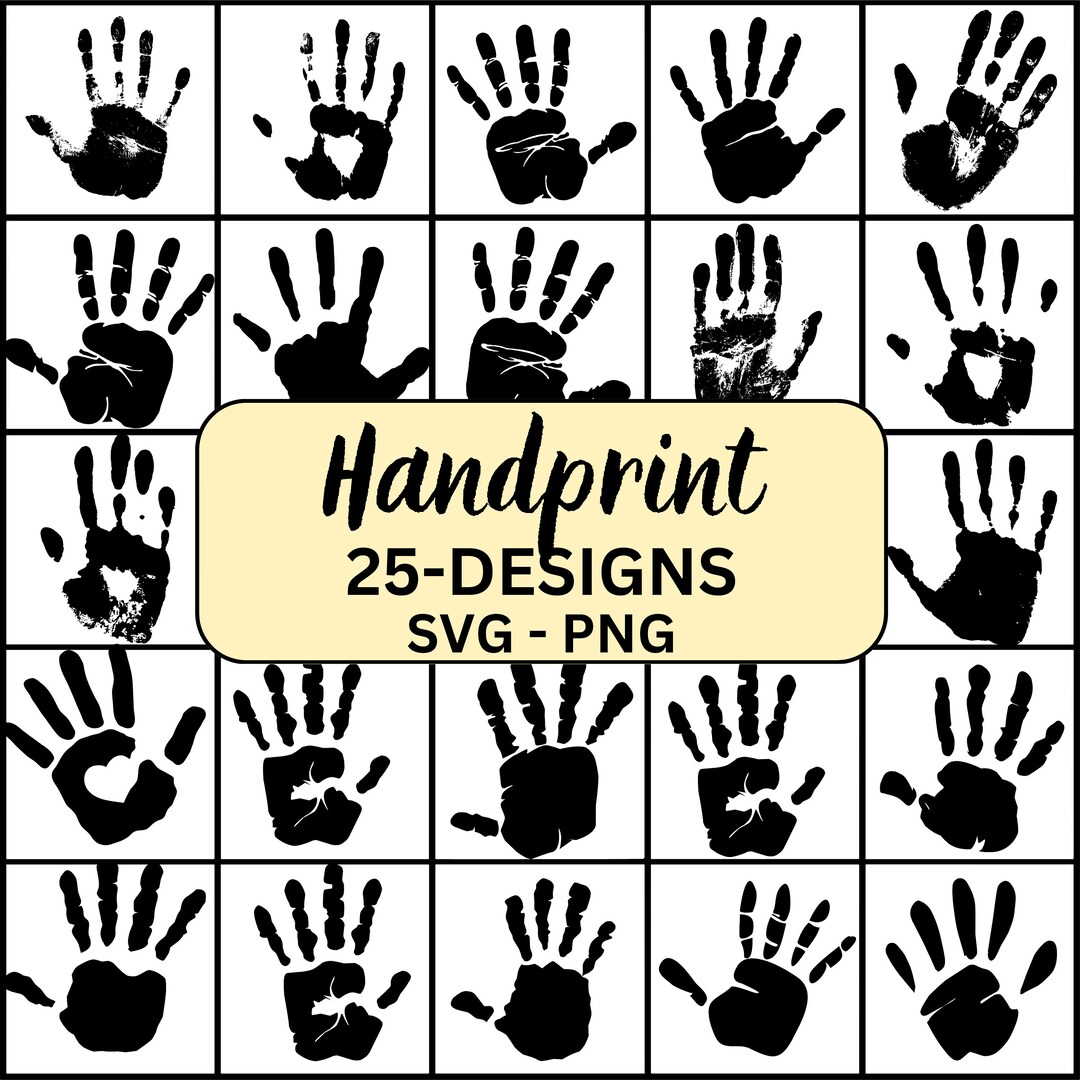 Handprint Svg, Handprint Svg Bundle, Handprint Silhouette, Handprint ...